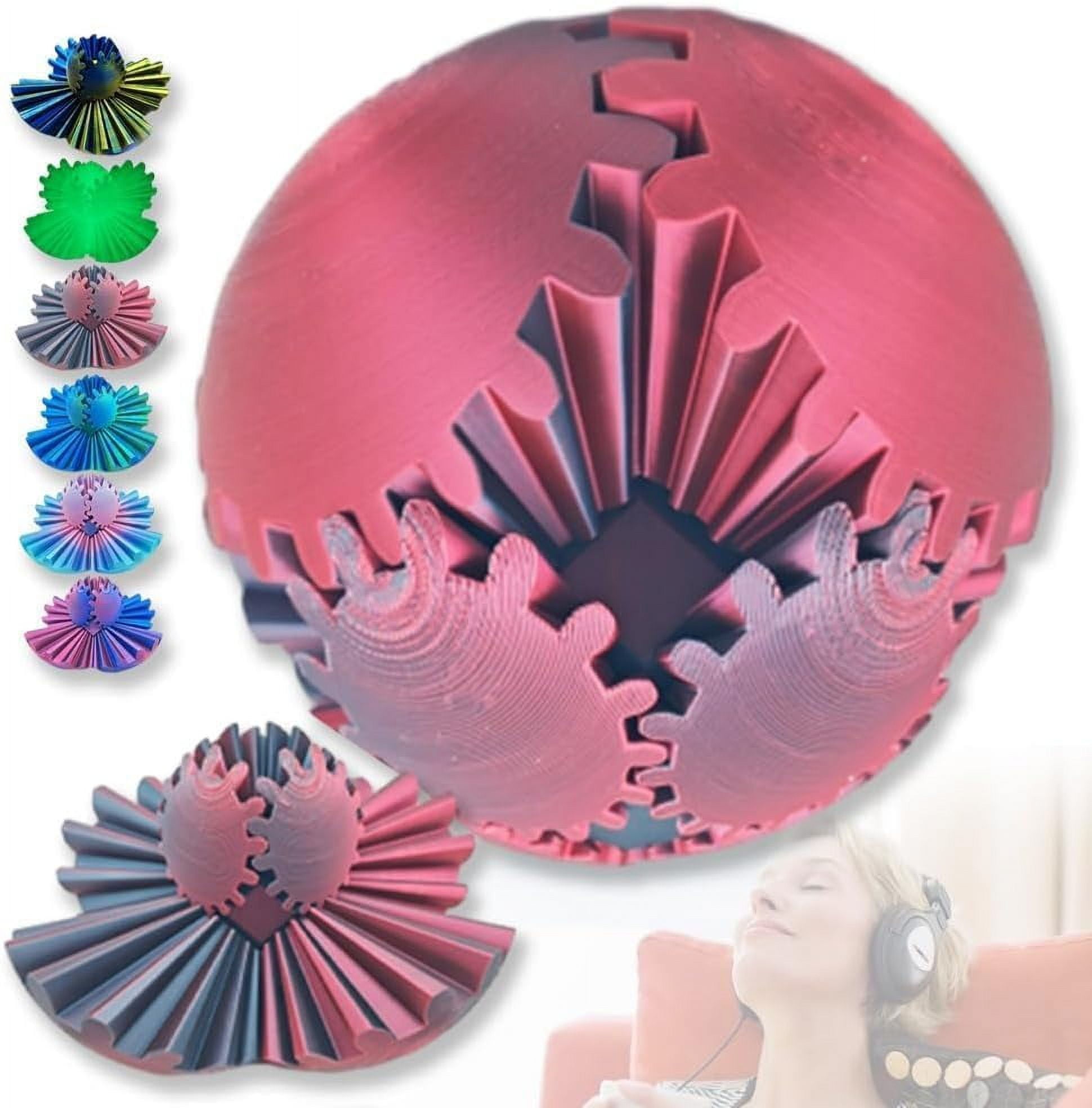 Gear Ball 3D Printed Gear Ball,Gear Sphere,Spin Ball or Cube Fidget Toy ...