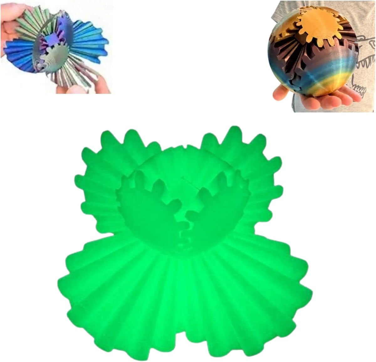 Gear Ball 3D Printed Gear Ball Spin Ball or Cube Fidget Toy, 2024 New ...