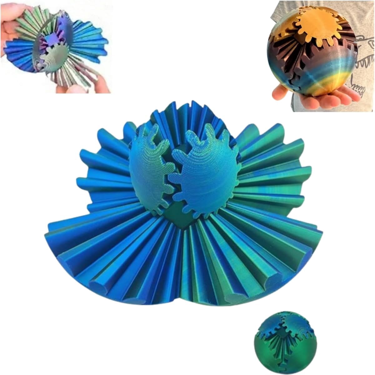 Gear Ball 3D Printed Gear Ball Spin Ball or Cube Fidget Toy, 2024 New ...