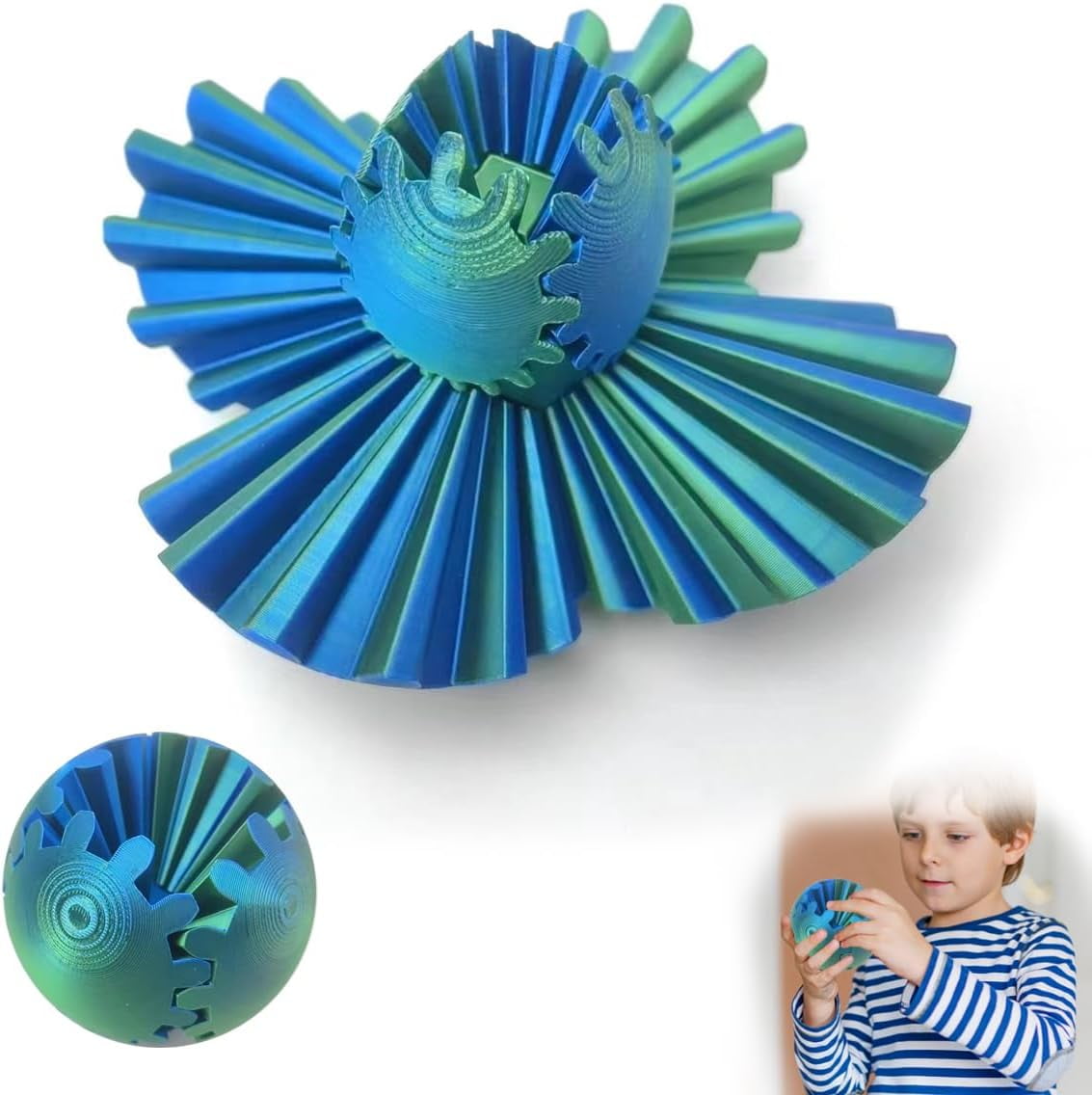 Gear Ball-3D Printed Gear Ball Spin Ball Cube Fidget Toy,3D Printed ...