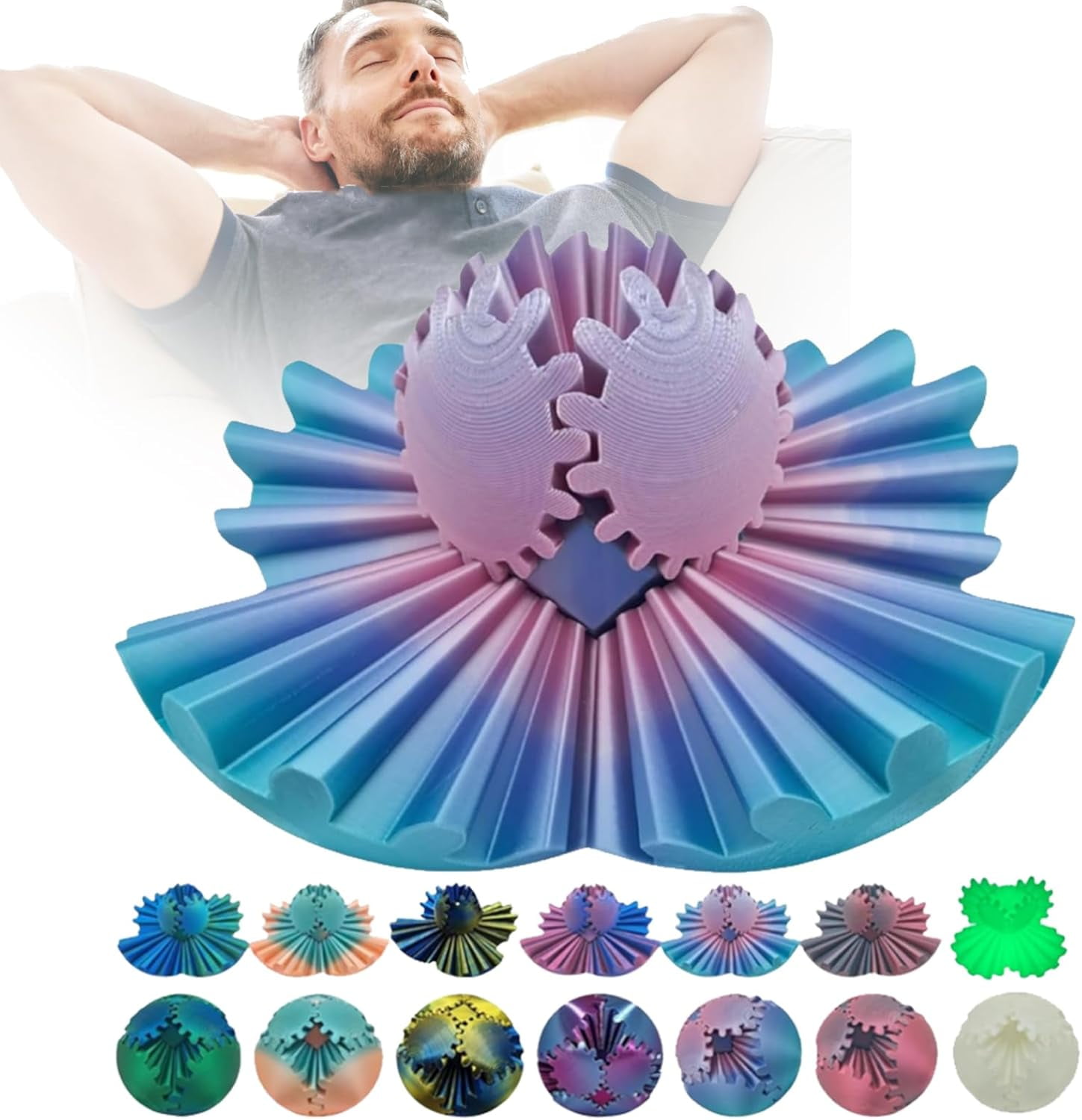 Gear Ball 3D Printed Gear Ball Spin Ball OR Cube Fidget Toy, Gear ...