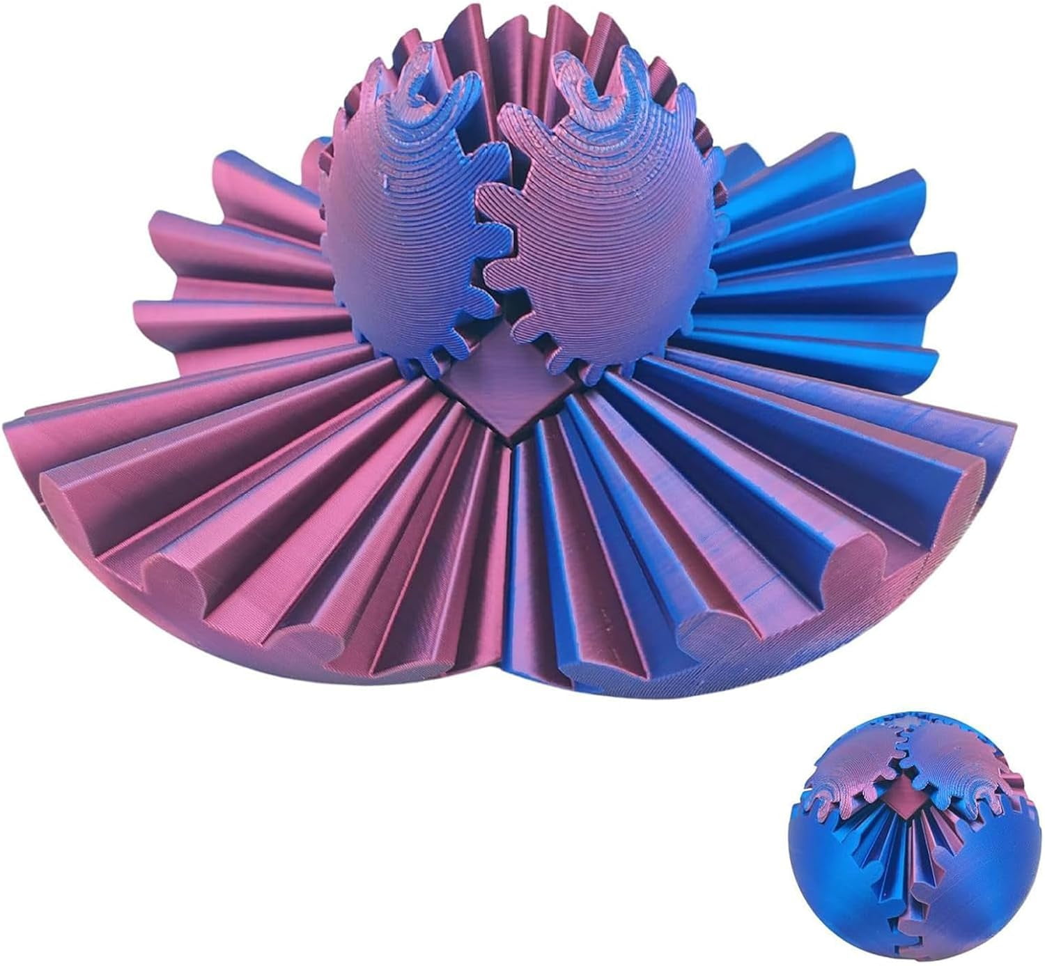 Gear Ball - 3D Printed Gear Ball Spin Ball or Cube Fidget Toy, Gear ...