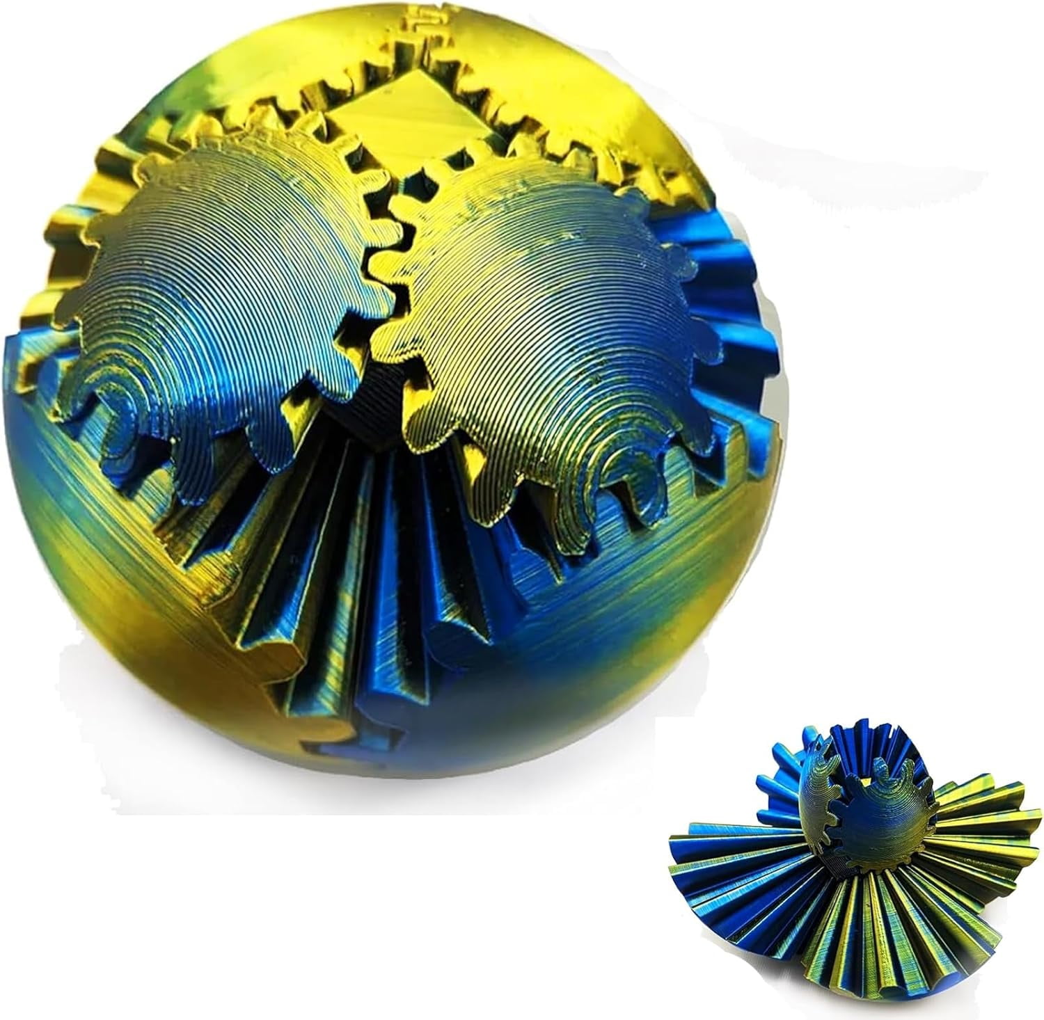 Gear Ball 3D Printed Gear Ball Spin Ball OR Cube Fidget Toy, Gear ...