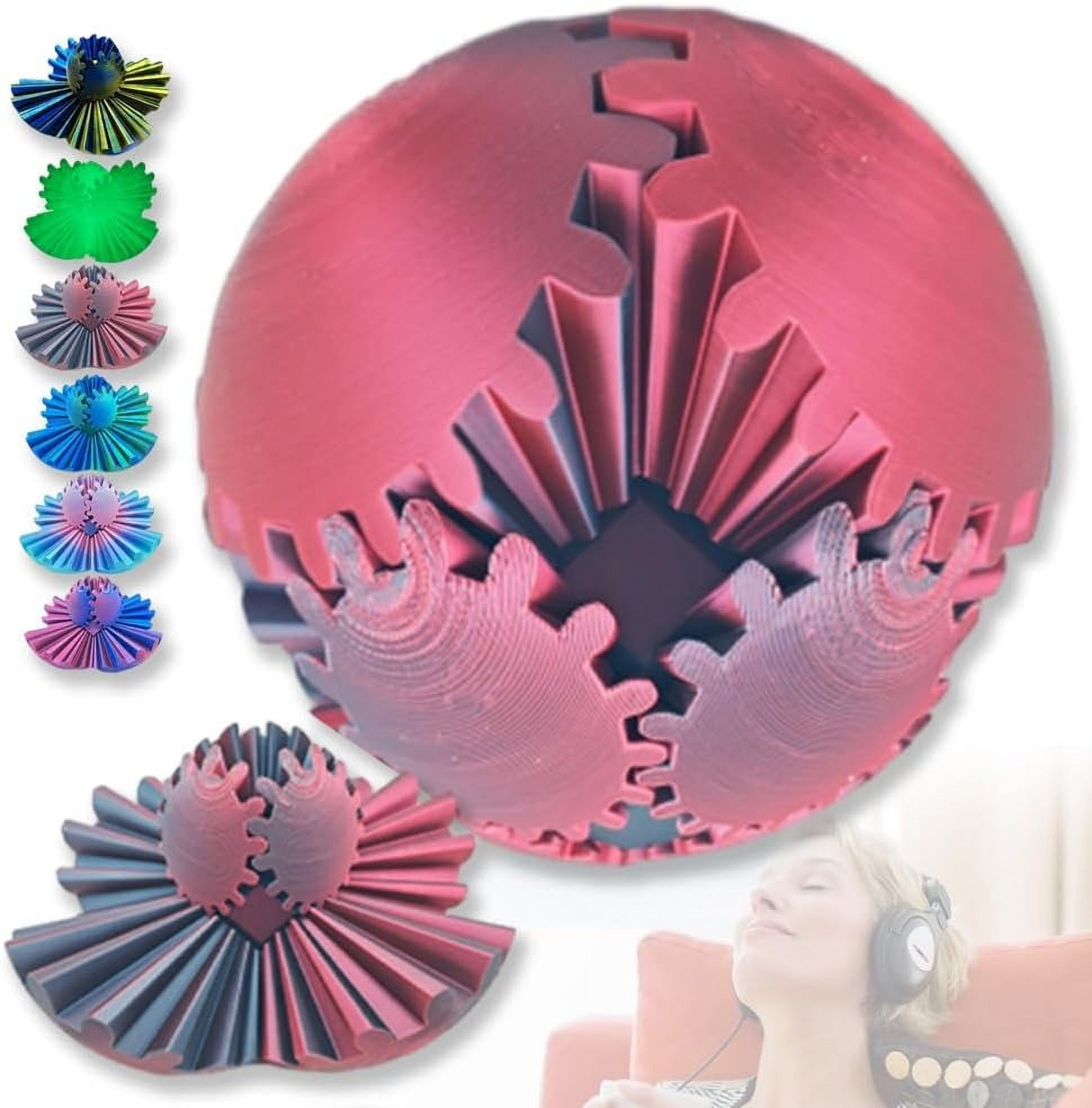 Gear Ball 3D Printed Gear Ball Spin Ball or Cube Fidget Toy, Gear ...