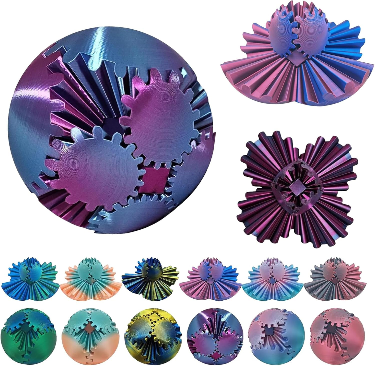 Gear Ball 3D Printed Gear Ball Spin Ball or Cube Fidget Toy - Perfect ...