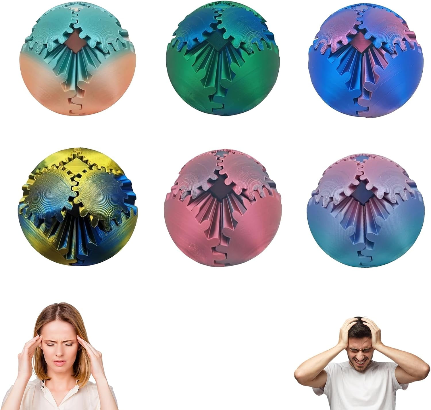 Gear Ball 3D Printed Gear Ball Spin Ball or Cube Fidget Toy, GearSphere ...