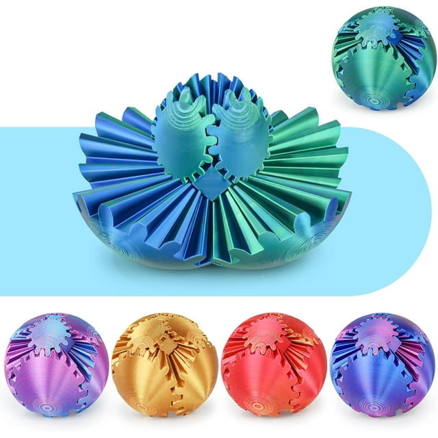 Gear Ball 3D Printed Spin Ball or Cube Fidget Toy,Gear Sphere Fidget ...