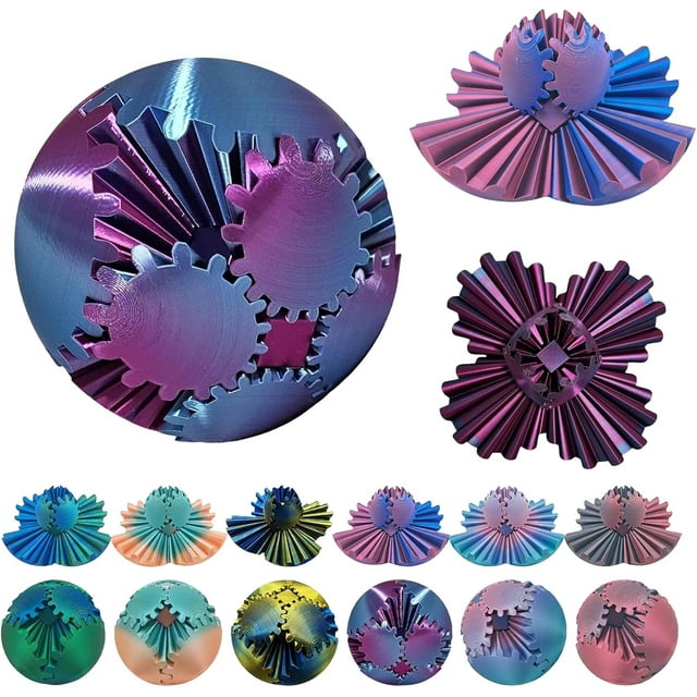 Gear Ball 3D Printed Gear Ball Spin Ball or Cube Fidget Toy - Perfect ...