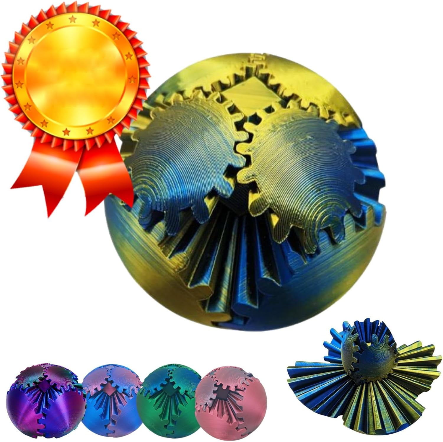 Gear Ball 3D Printed Gear Ball Spin Ball OR Cube Fidget Toy - Perfect ...