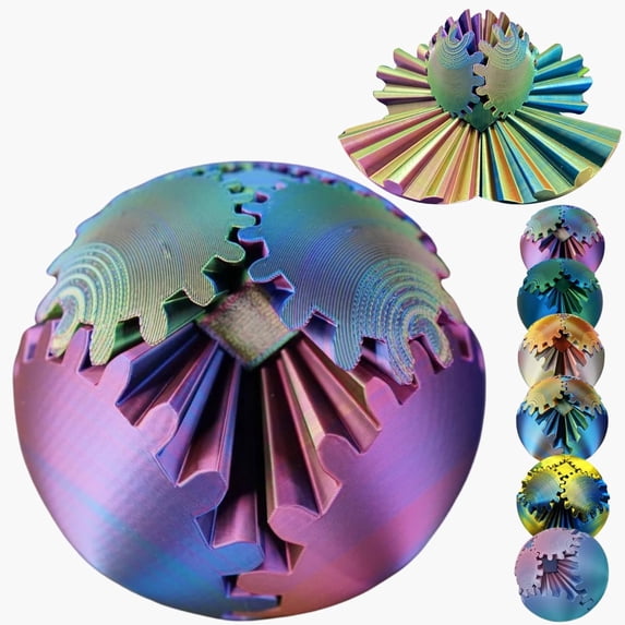 ULTHOOL Gear Ball, 4.2in, 3D Printed Gear Sphere Fidget Toy for Stress ...
