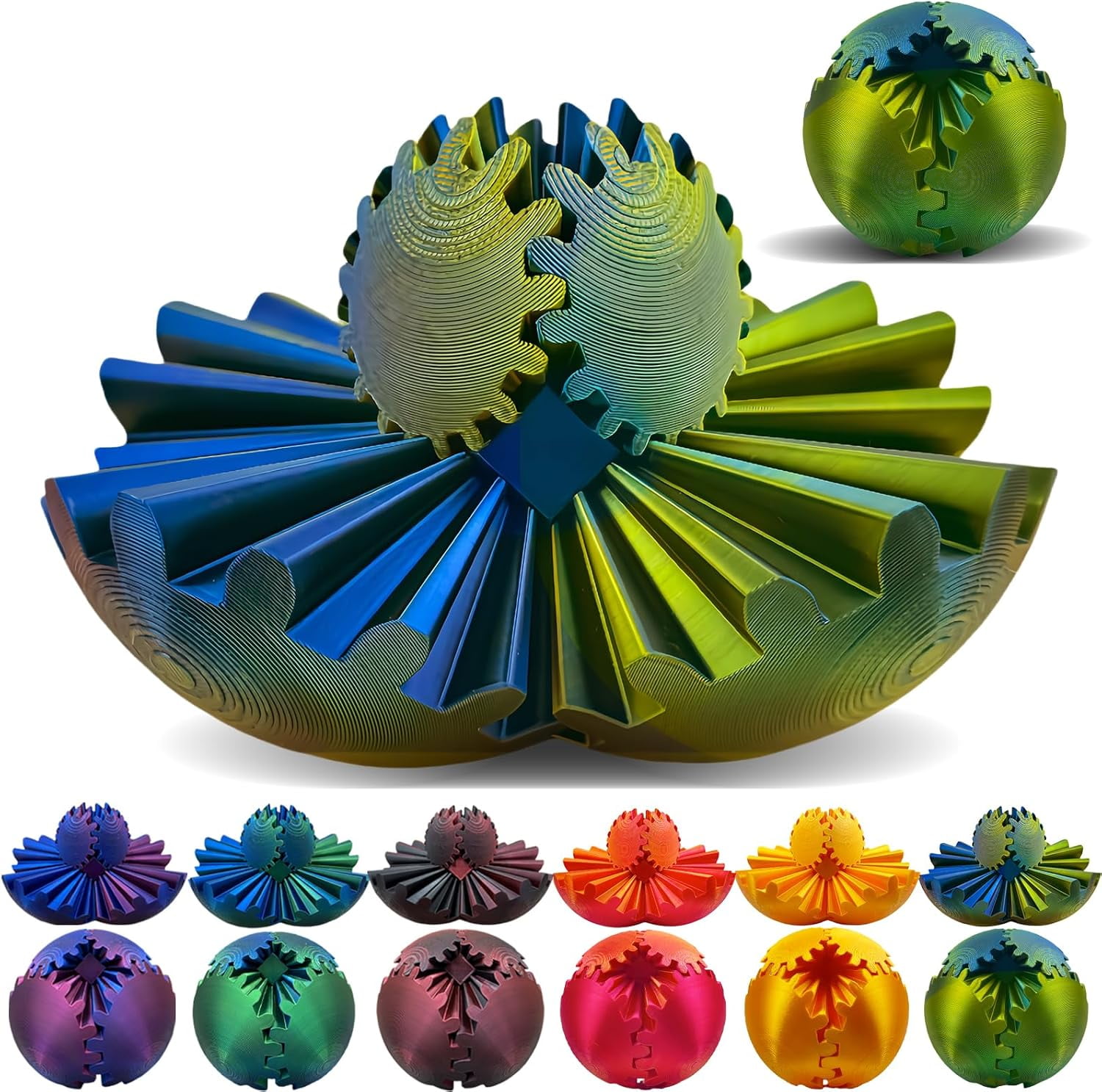 Gear Ball for ADHD 3D Printed Gear Ball Spin Ball Fidget Toy ...