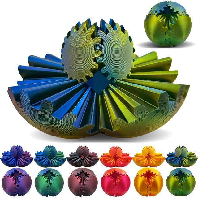 Gear Ball for ADHD 3D Printed Gear Ball Spin Ball Fidget Toy ...
