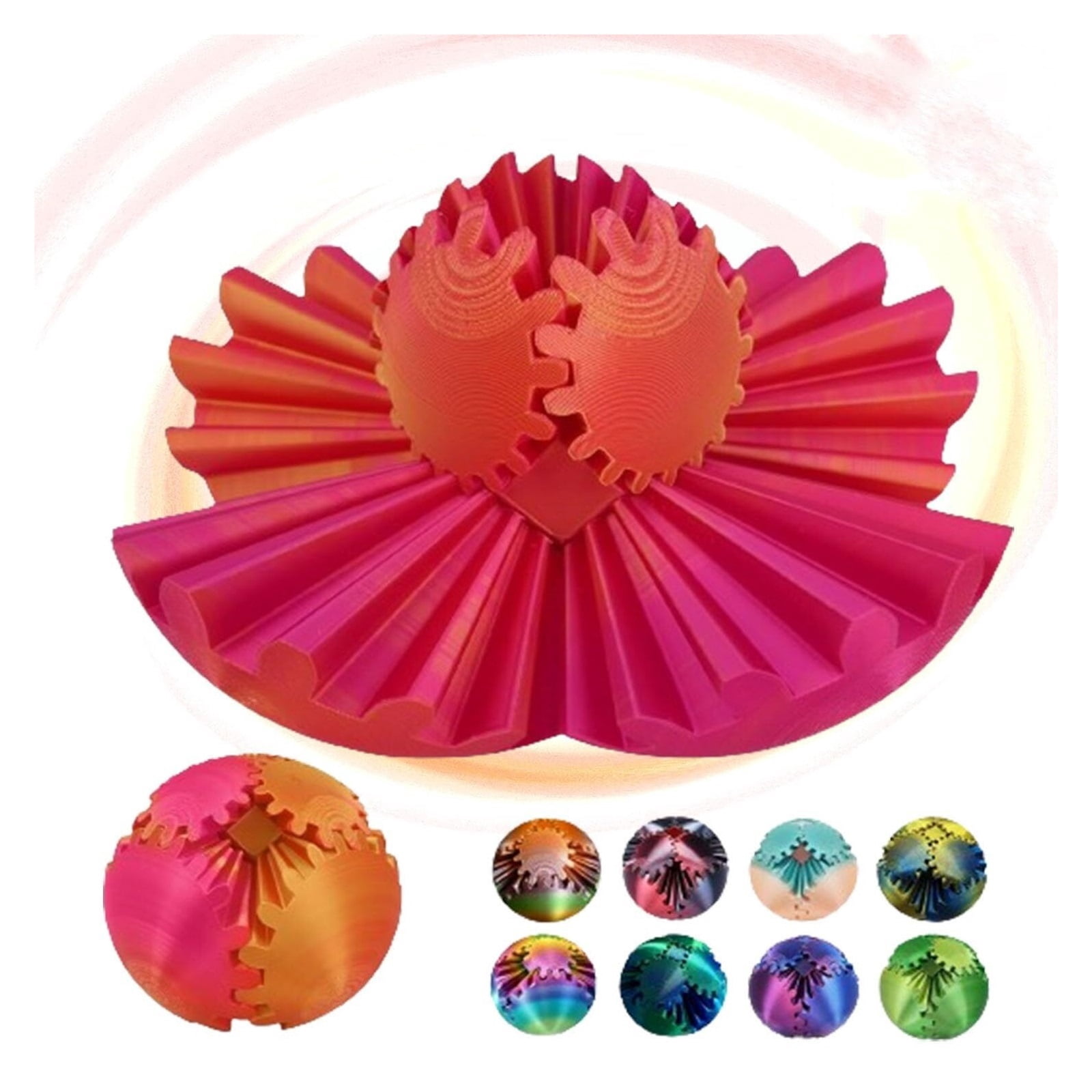 Gear Ball Fidget Toy,3D Printed Gear Ball Spin Ball Cube Fidget Toy ...