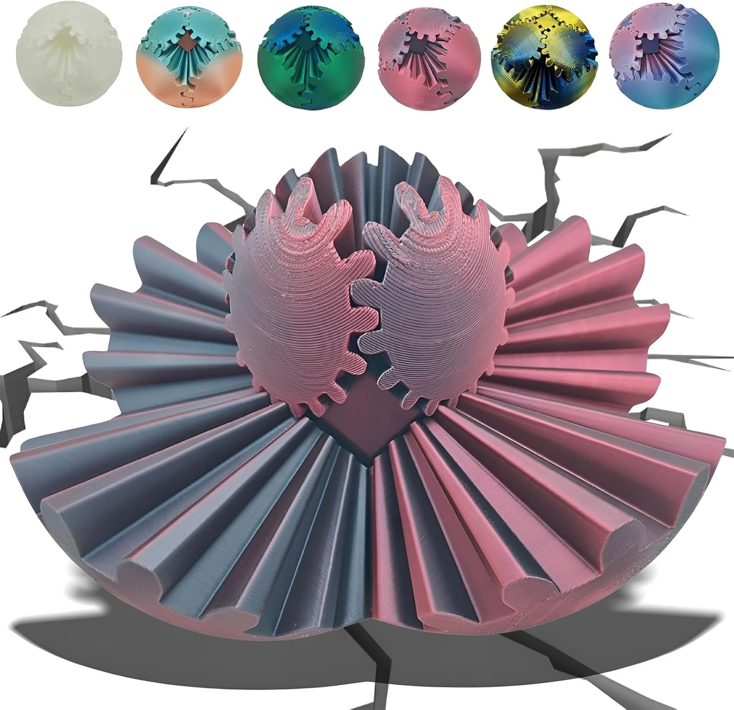 Gear Ball, Gear Ball 3D Printed Gear Ball Spin Ball OR Cube Fidget Toy ...