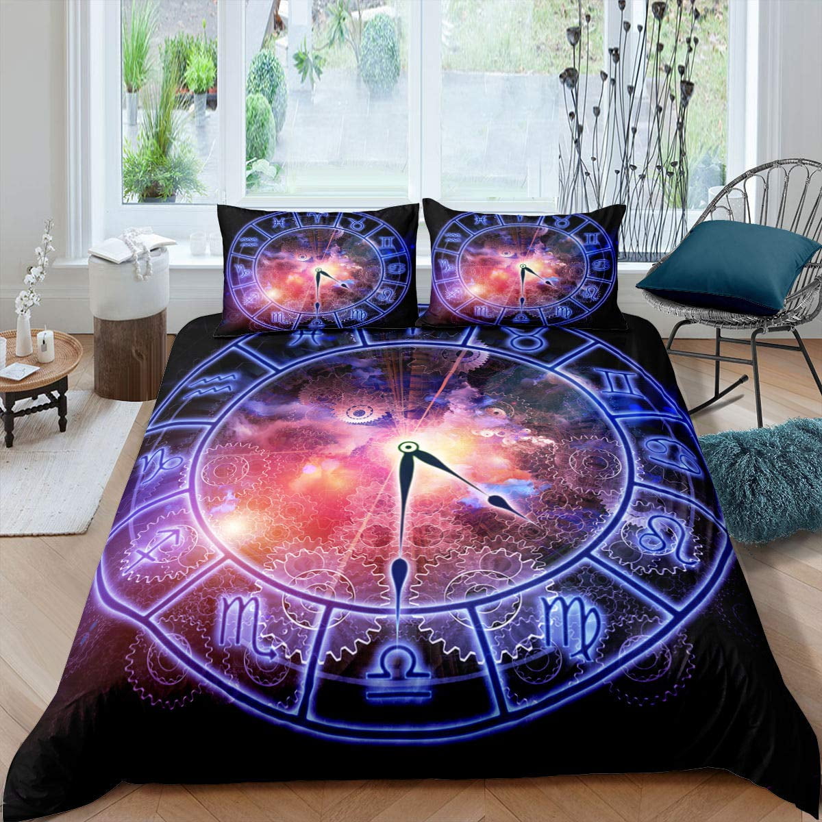 Gear Duvet Cover Set Retro Golden Clock Comforter Cover Set Full Size ...