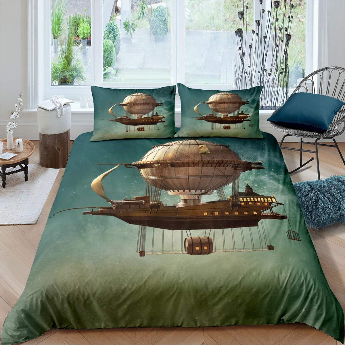 Gear Duvet Cover Set Retro Golden Clock Comforter Cover Set Full Size ...