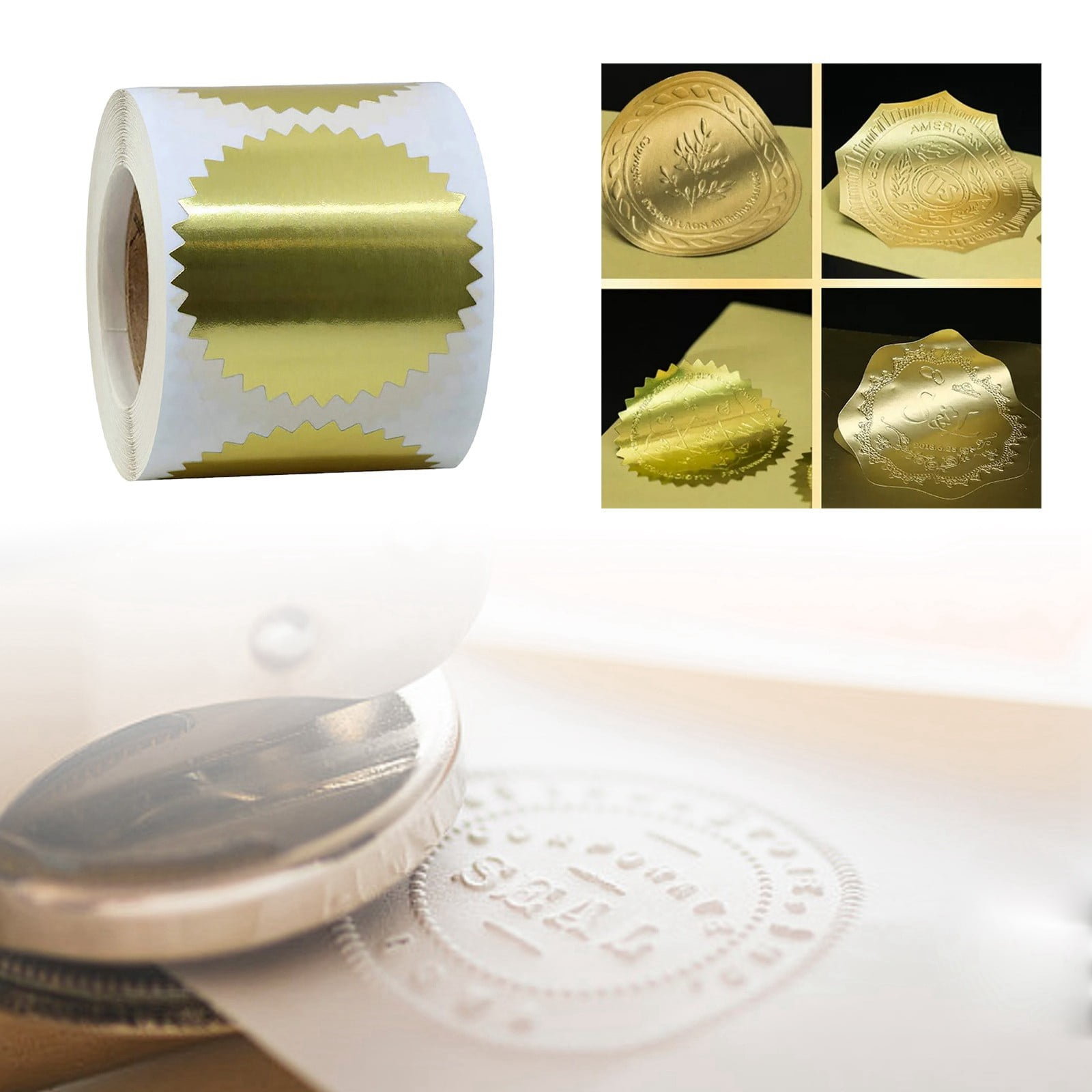 Gear Embossed Sticker Label Raised Printing for Certificates Awards ...
