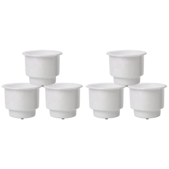 6Pcs White ABS Plastic Cup Drink Can Holder with Drain for Boat, Car ...