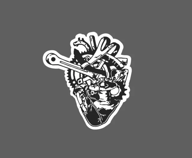 Gear Heart Sticker Wrench Tools Waterproof Sticker Phone Decal Water ...