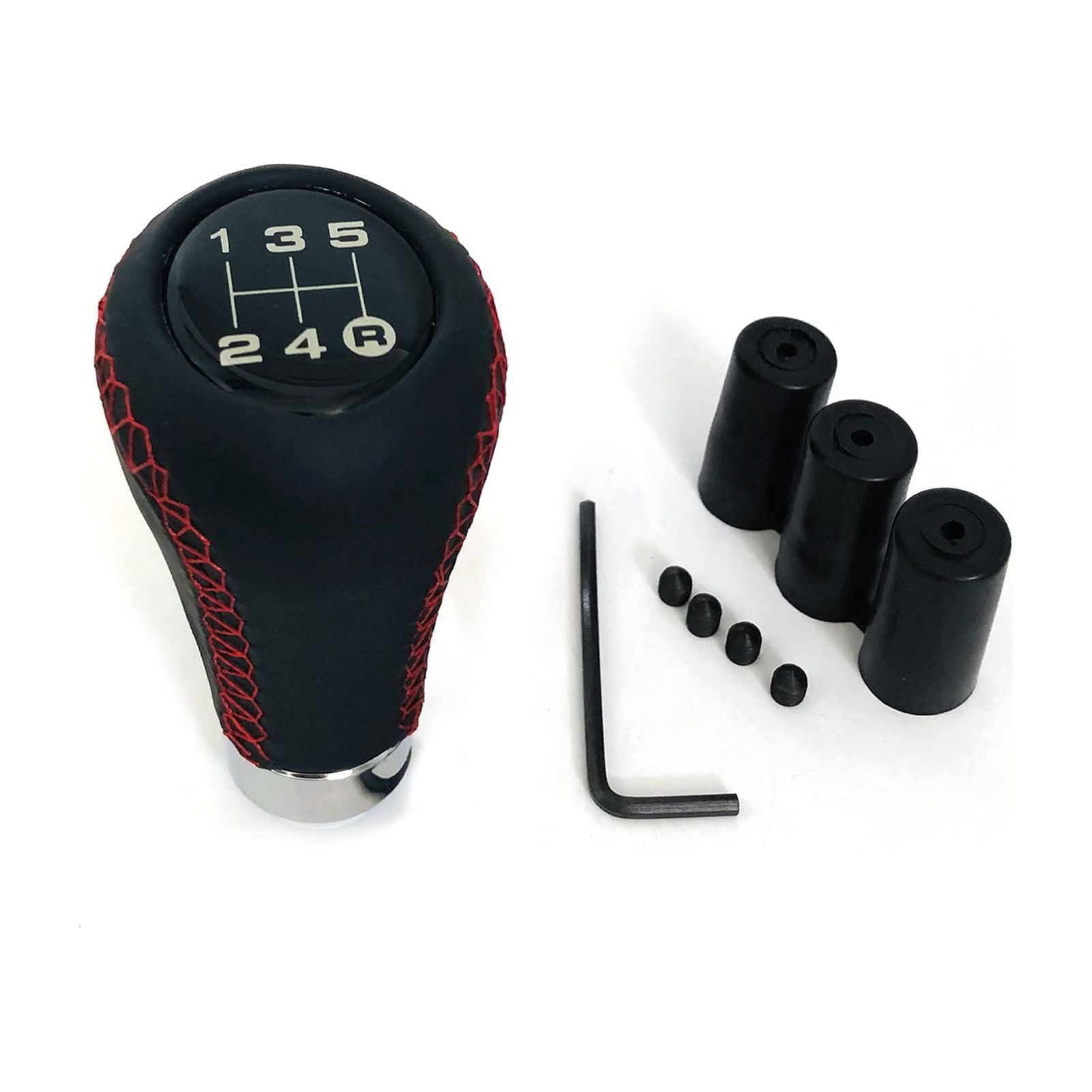 Gear Knob,Red Stitch 5 Speed Universal 8mm Knob Universal 8mm 10mm 8mm ...