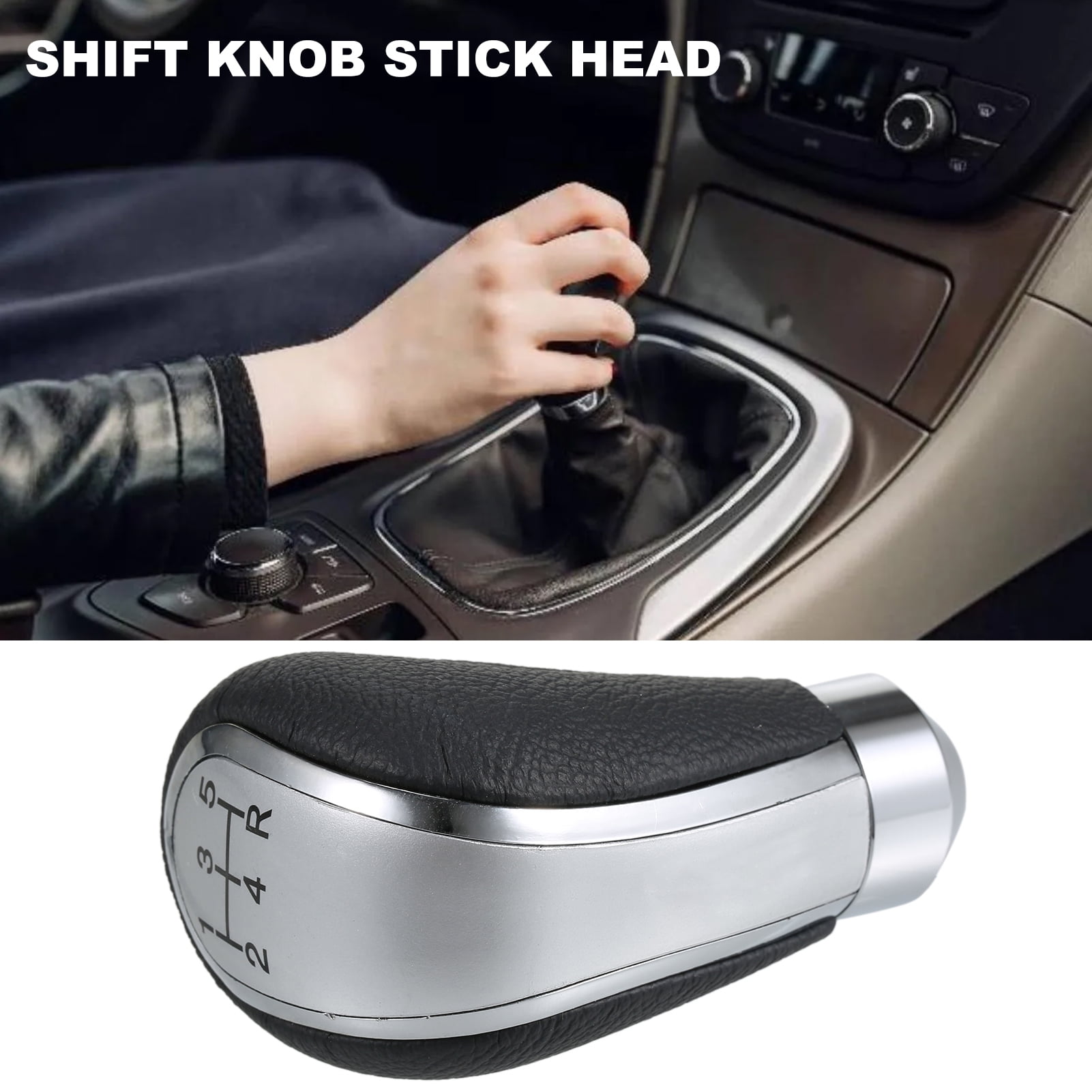 Gear Knob,Stick Head Handle Knob Car Handle Manual Silver Car Shifter ...