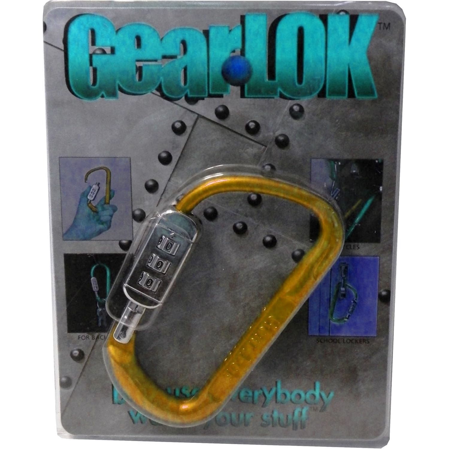 Gear-Lok Large Caribiner Style Combination Lock (Gold) - Walmart.com