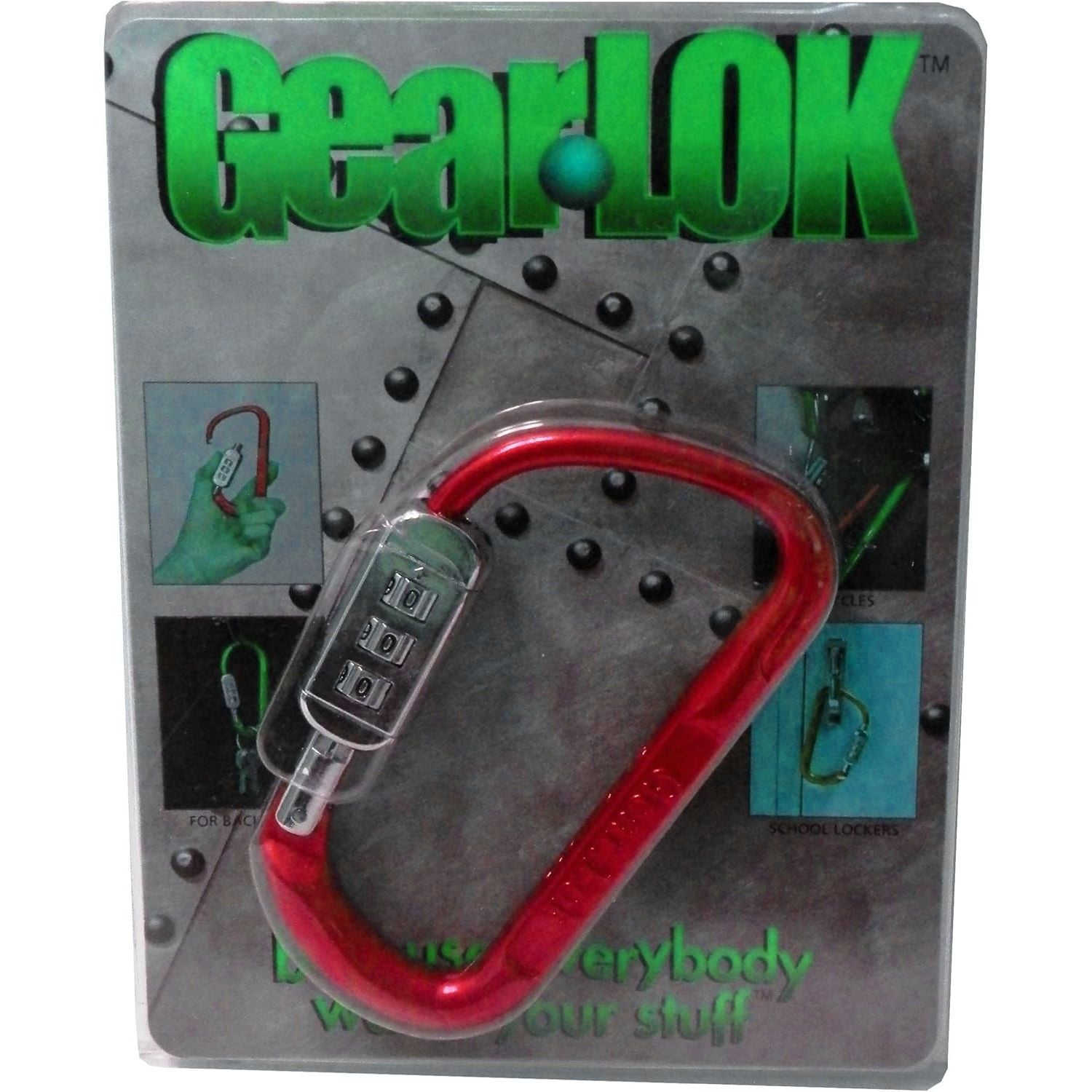 Gear-Lok Large Caribiner Style Combination Lock (Red) - Walmart.com