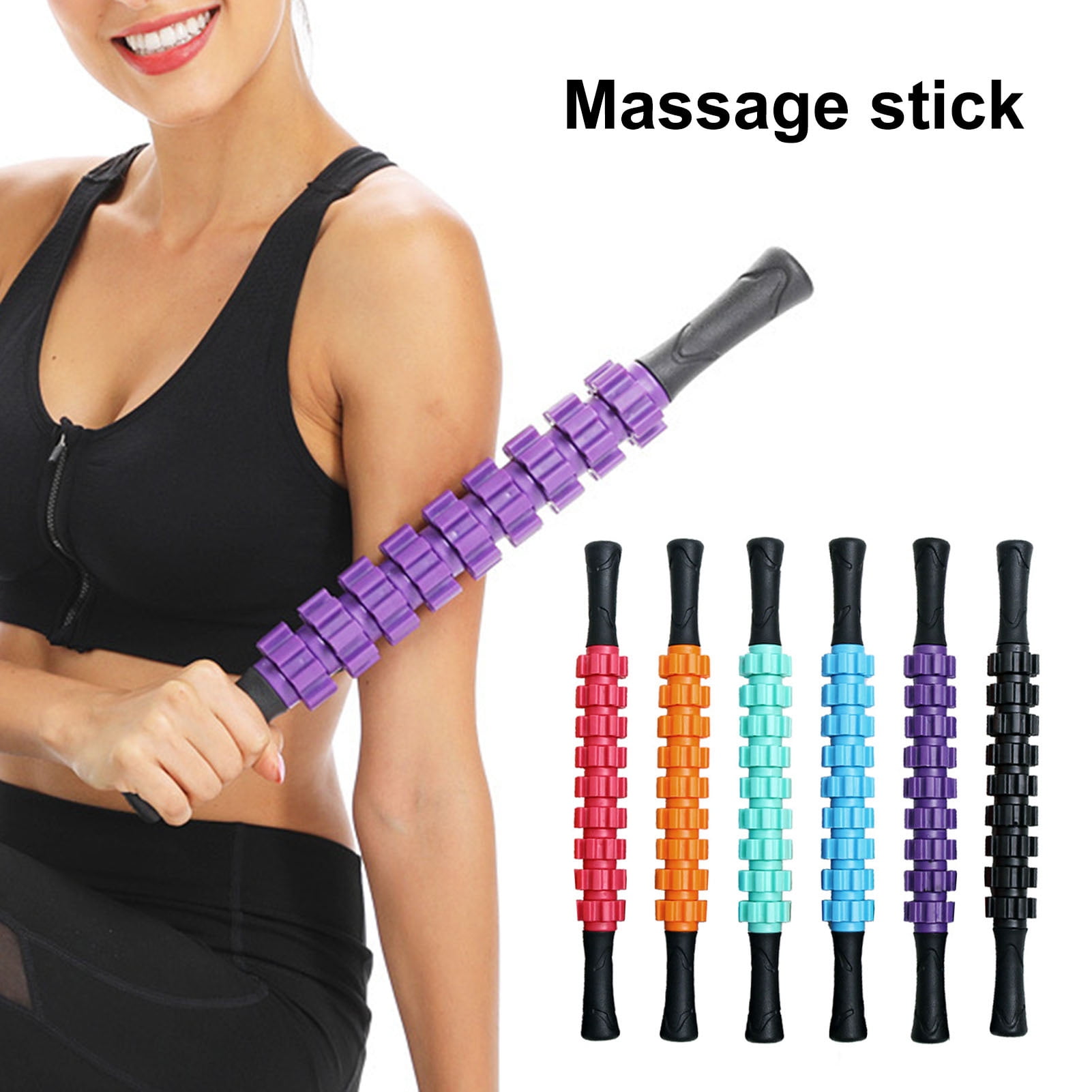 Gear Massage Roller Stick Deep Tissue Relaxation Fitness Muscle Sore ...