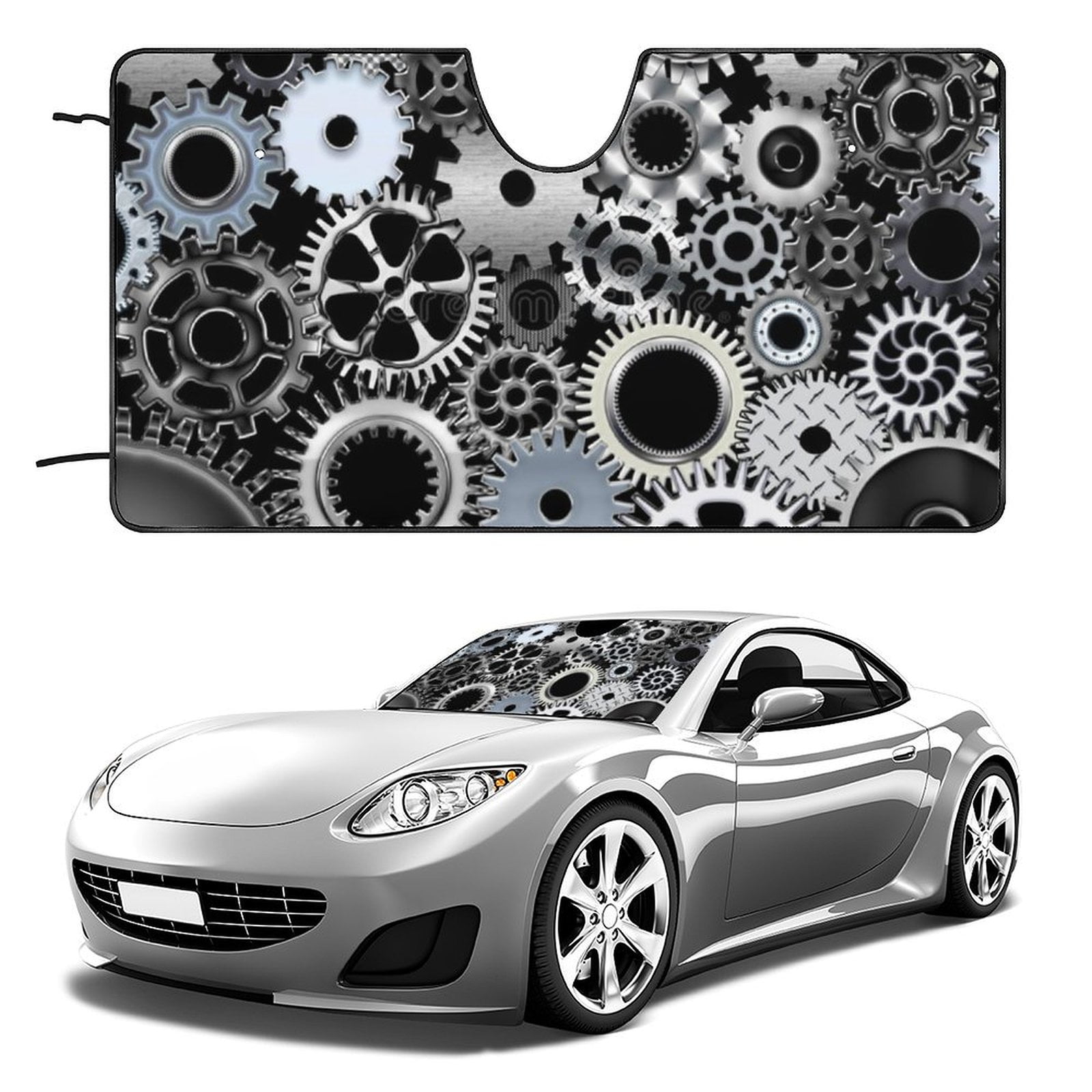 Gear Metal Rendering Technology Digital Art Car Sun Shade Windshield ...
