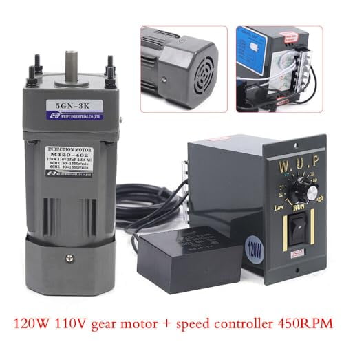 Gear Motor AC 110V 120W, Variable Speed Adjustable Controller Governor ...