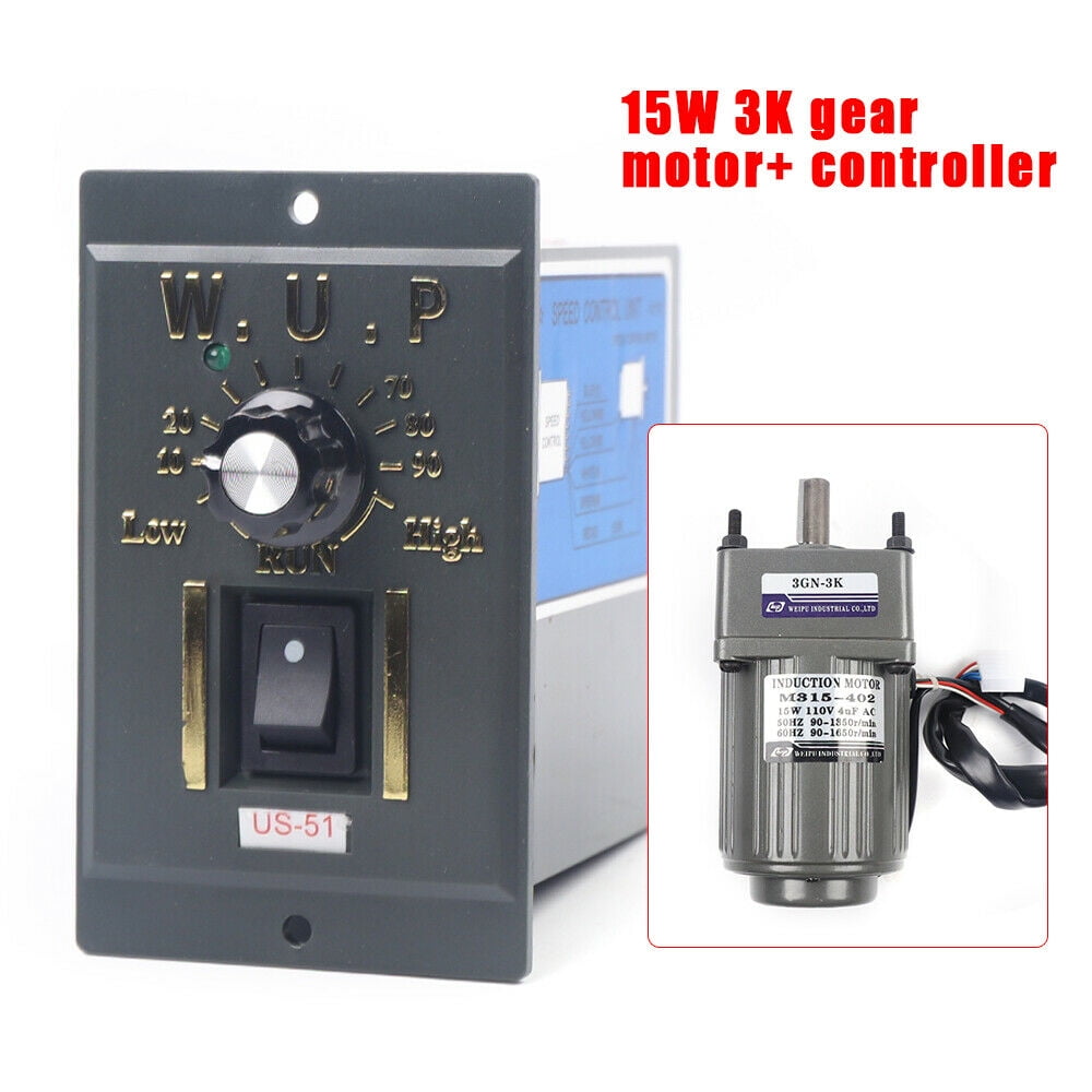 Gear Motor AC 110V Electric Variable Speed Controller 1:3 450RPM ...