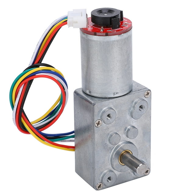 Gear Motor Worm Gear Reducer with Encoder 20‑60RMP Brush DC Motors ...