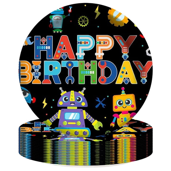 Gear Robot Paper Plates Birthday Party Supplies Decorations 16pcs ...