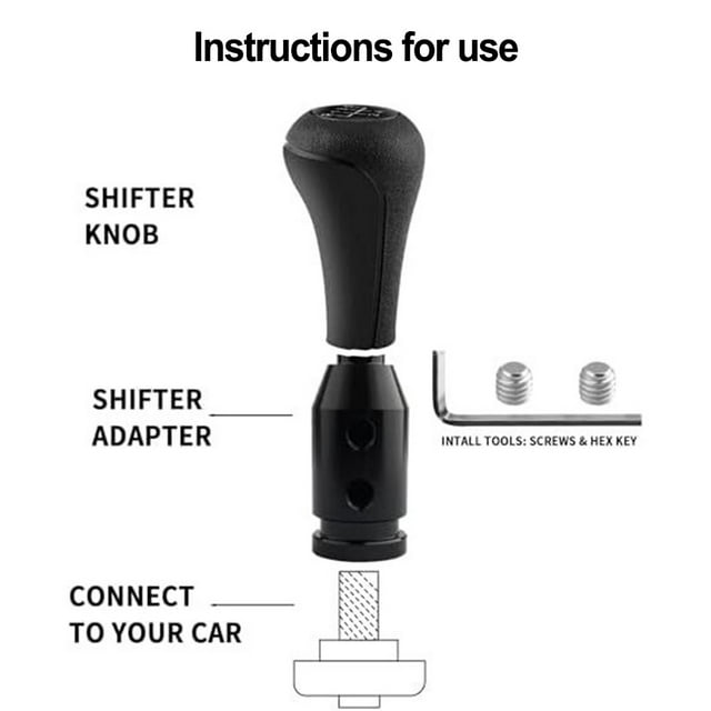 Gear Shift Knob Adapter With 3-Sizes Plastic Hose For Non Threaded ...
