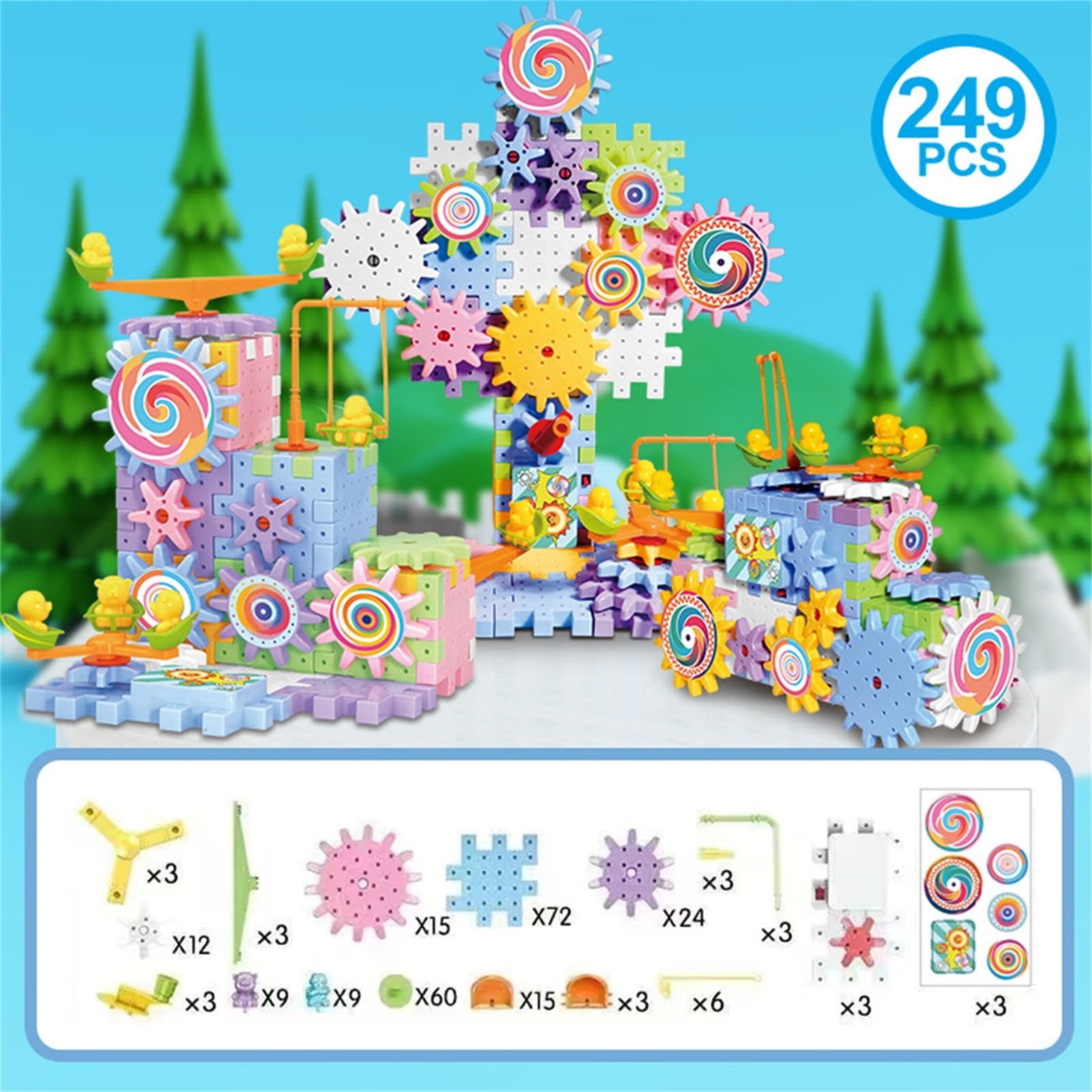 Gear Toys Interlocking Building Blocks for Kids Age3+, 249 Pcs ...