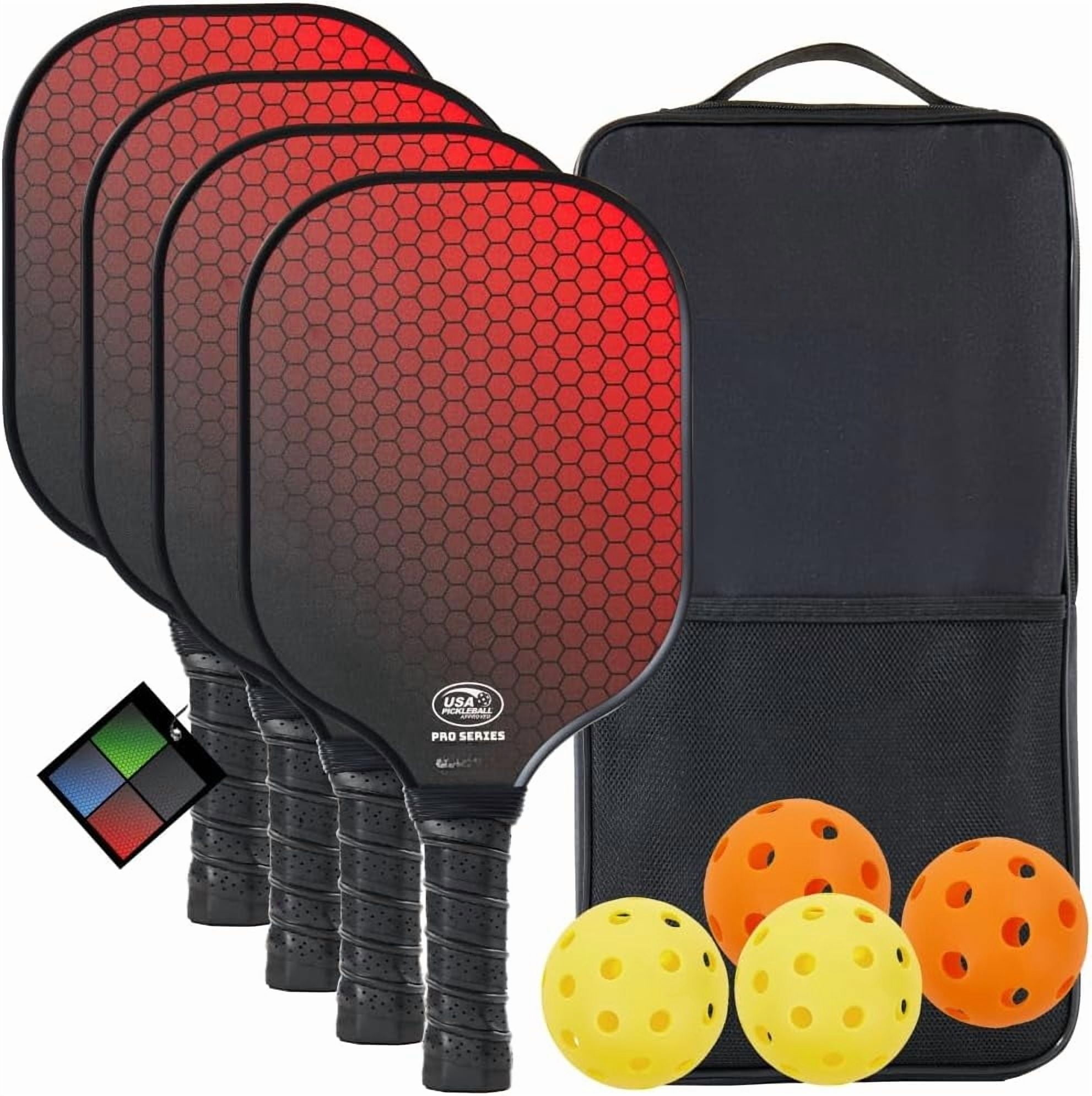 Gear USAPA Approved Pickleball Starter Set, Fiberglass Paddles with Bag ...