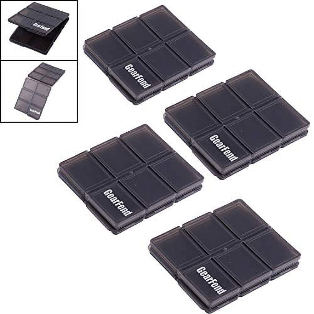 GearFend 4 Pack 12 Slot Memory Card Carrying Case Holder, Foldable Hard ...