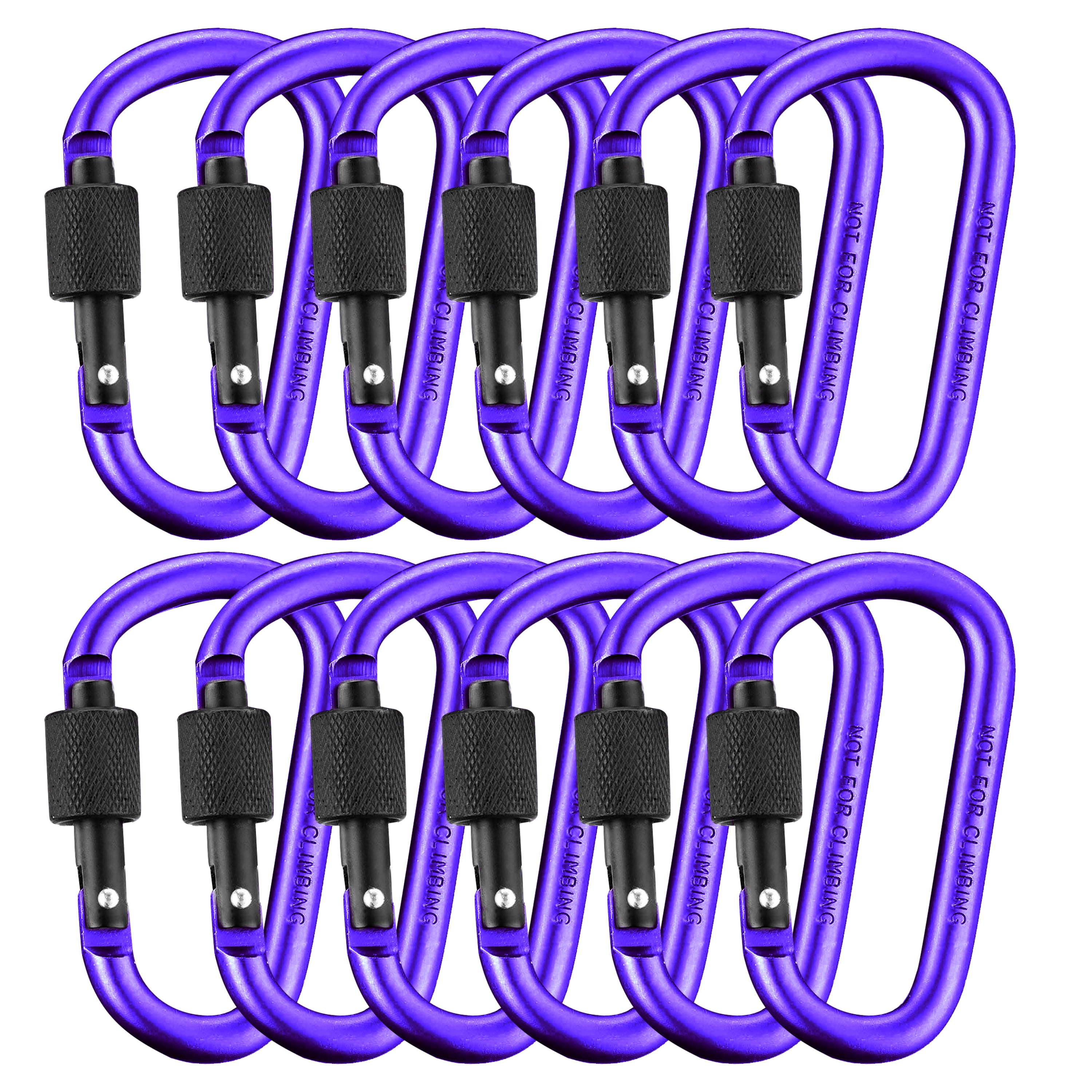 GearHill 3” Heavy Duty Carabiner Keychain Clip Aluminum D Ring Locking ...