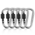 GearHill 3” Heavy Duty Carabiner Keychain Clip, Multipack of 5 Aluminum ...