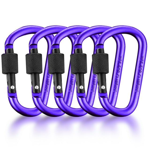 GearHill Multipack 3” Heavy Duty Carabiner Keychain Clip, Aluminum D ...