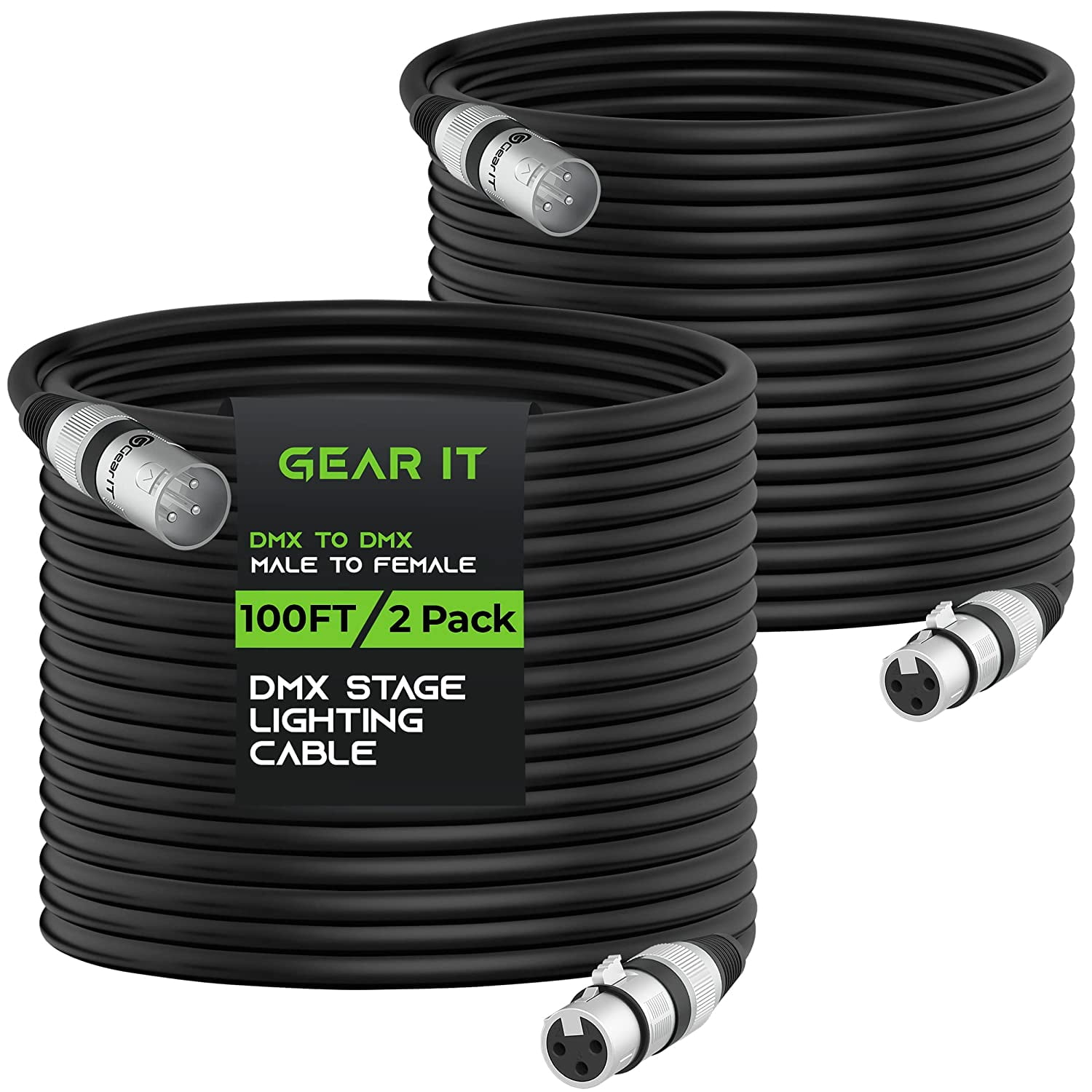 GearIT 3 Pin Connector Male to Female DMX to DMX DJ Equipment ...