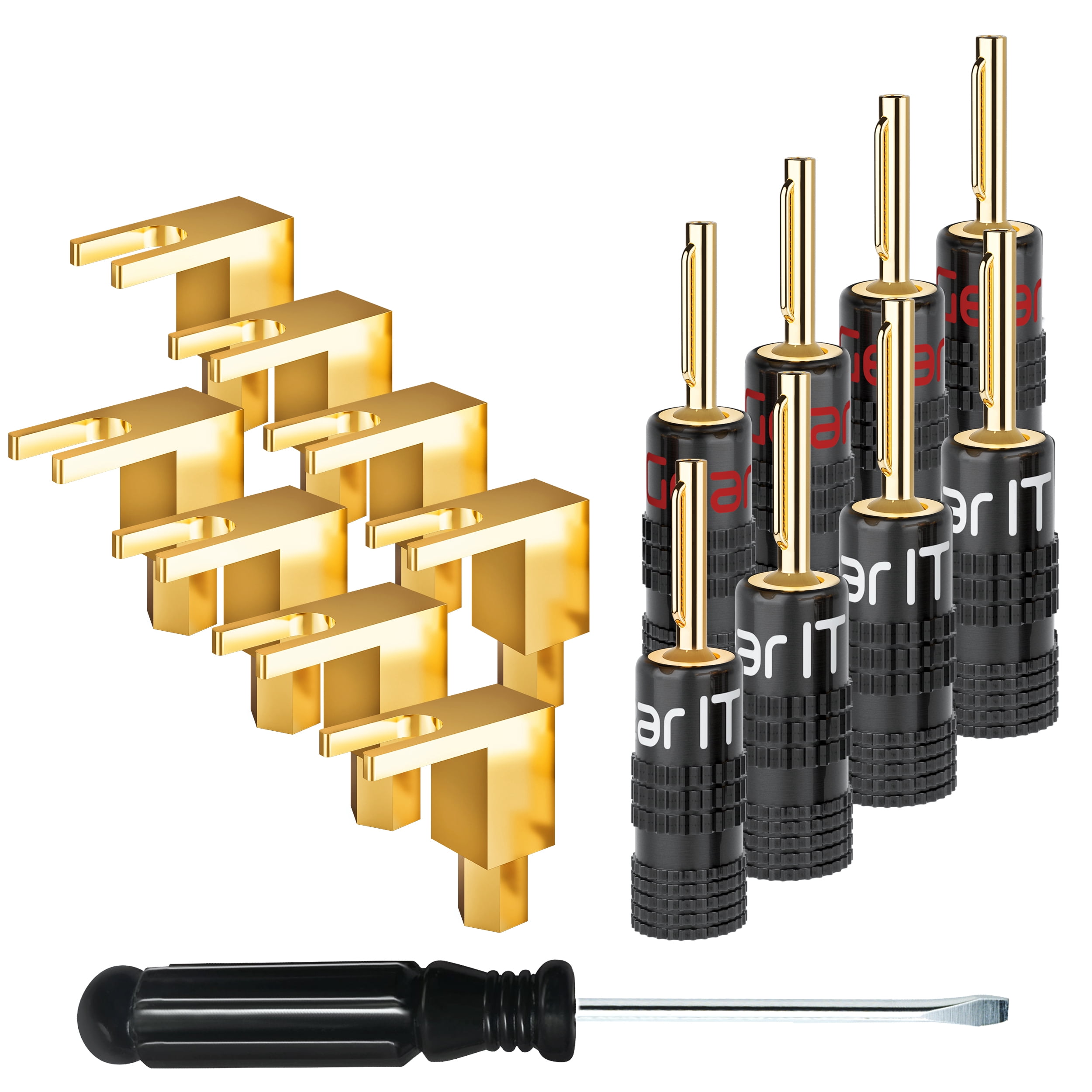GearIT (4 Pairs, 8 Pieces) Banana Plugs Pin Plugs (4 Pairs, 8 Pieces ...