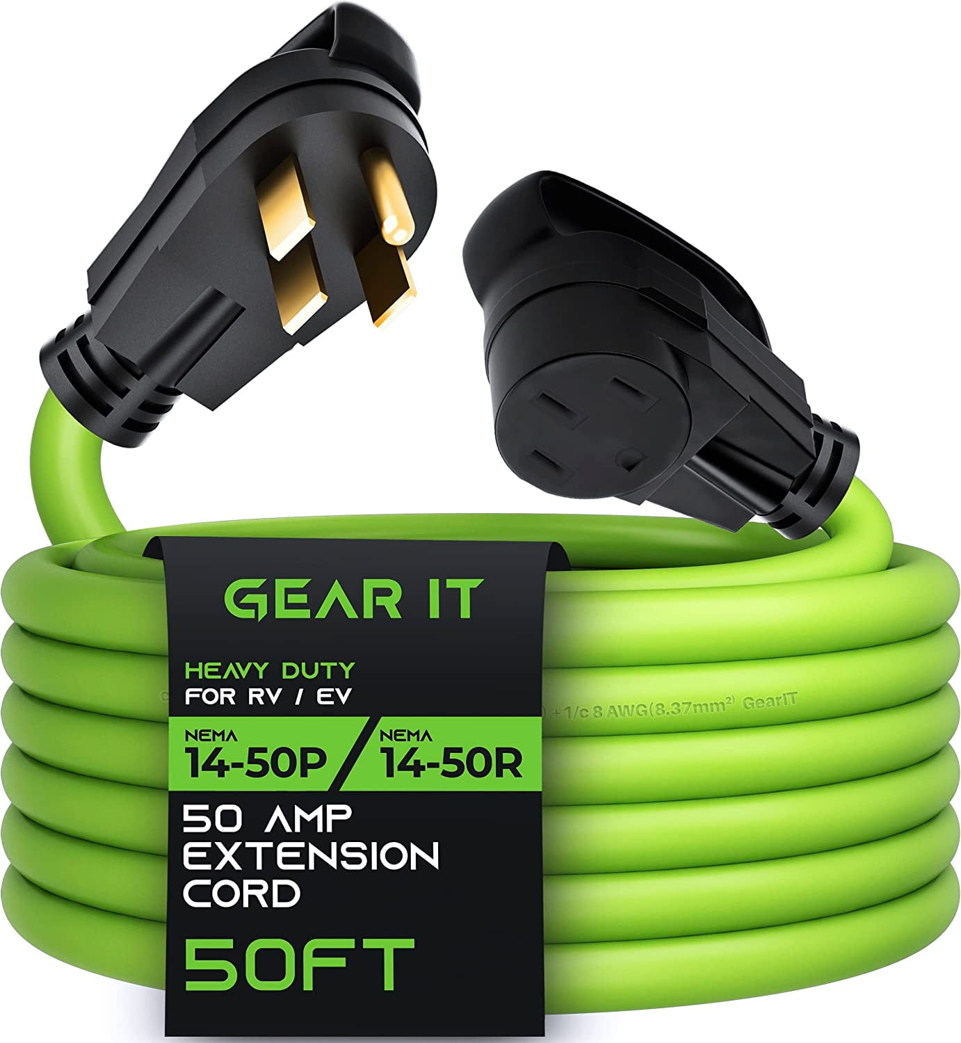 GearIT 4-Prong 250V 50A RV & Camping Outdoor Power Cord Extension, 50 ...