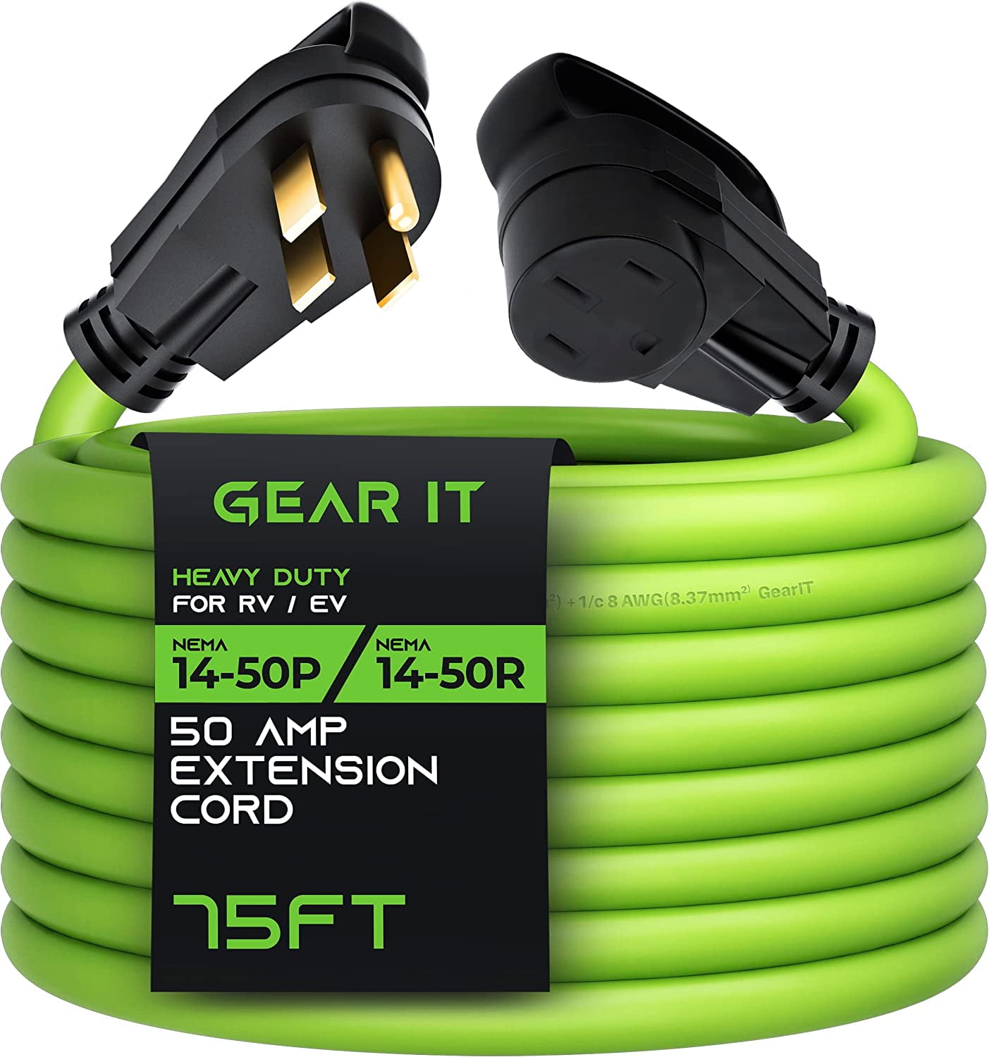 GearIT Heavy-Duty 50A RV and EV Outdoor Extension Cord, Male Electrical ...