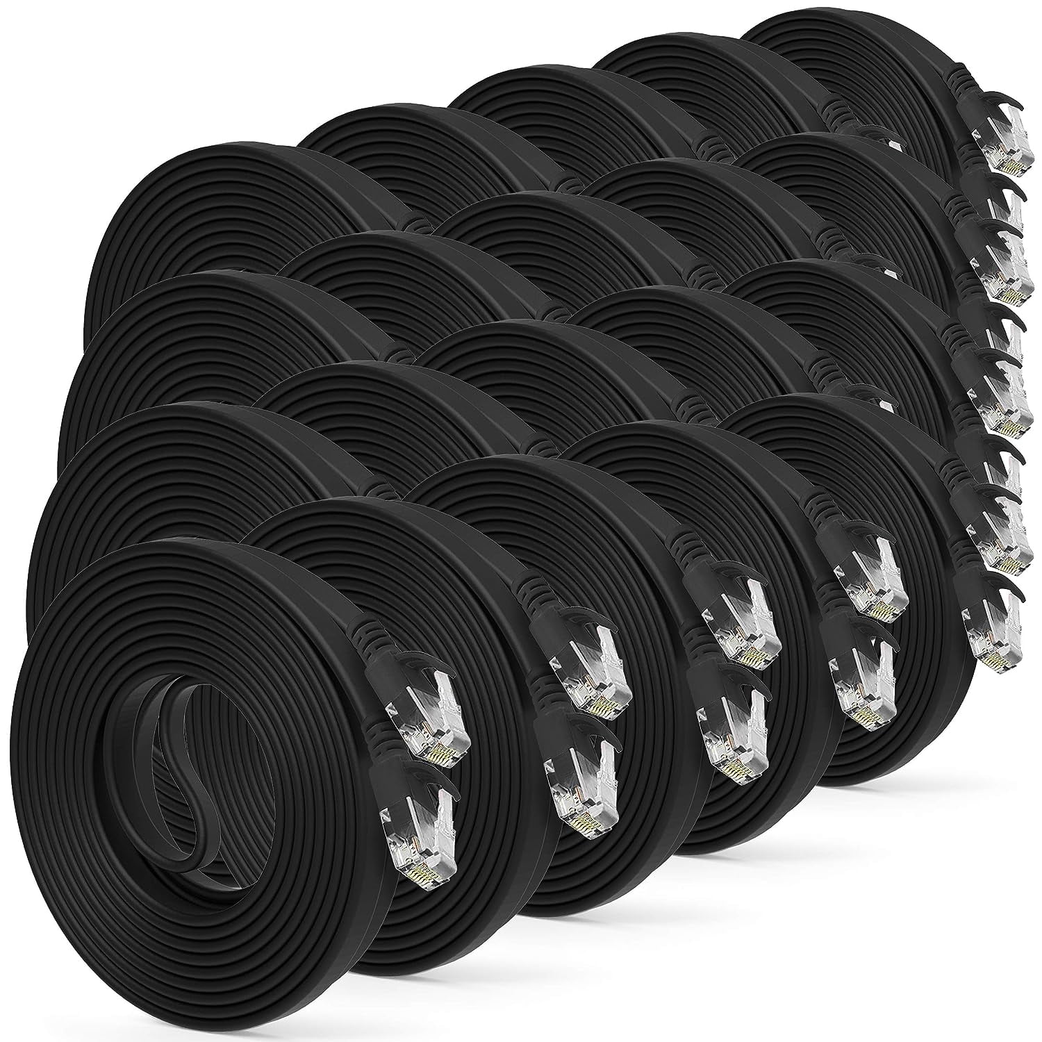 GearIT Cat 6 Ethernet Cable Snagless Flat RJ45 Network Cable Cord ...