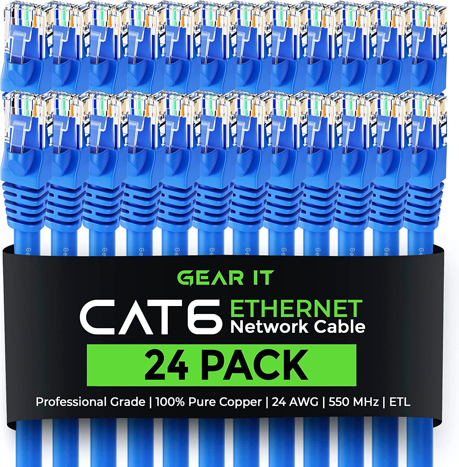 GearIT Cat 6 Ethernet Cable Snagless Patch Computer LAN Network Cord ...