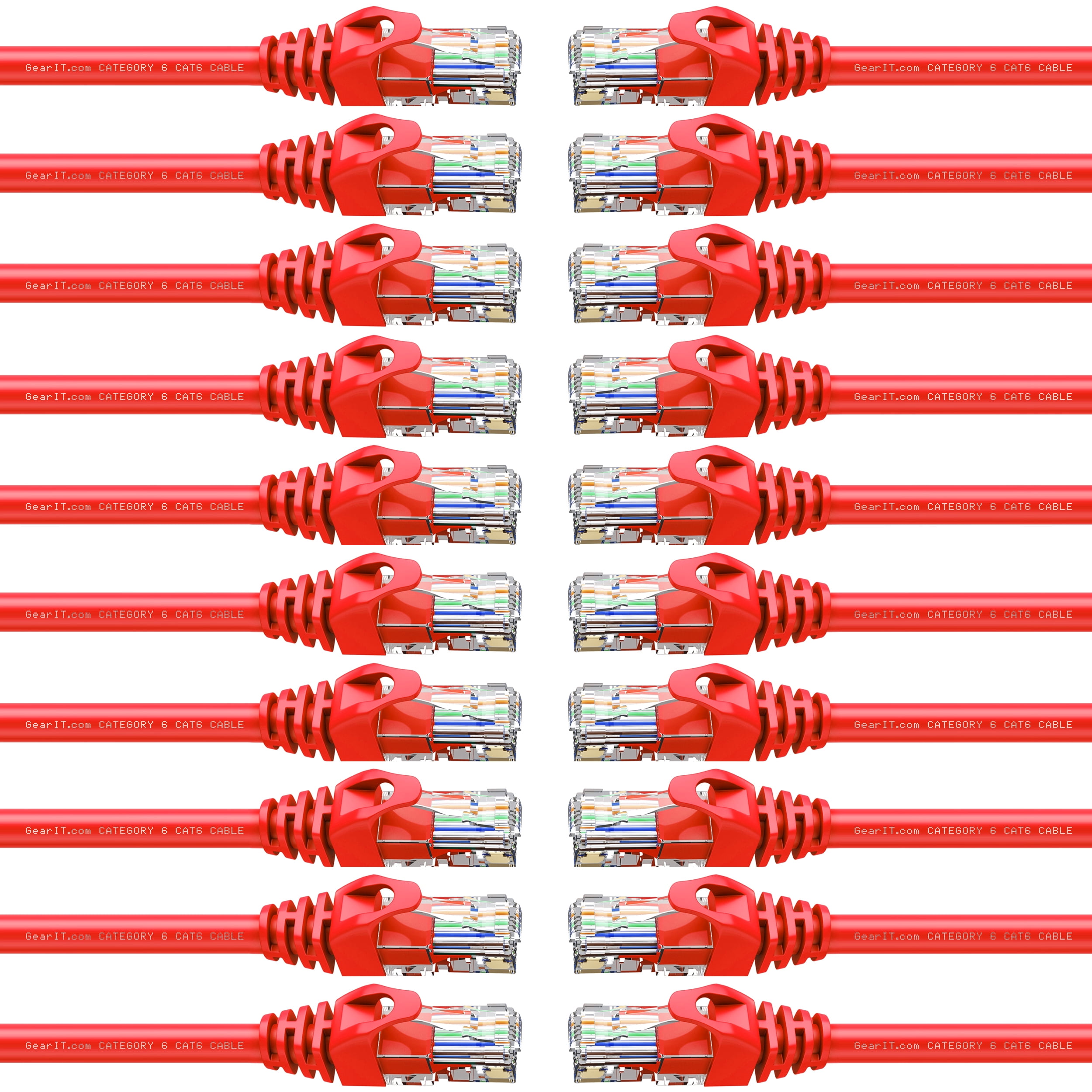 GearIT Cat6 Cable 1 ft - Cat6 Ethernet Cable, Cat 6 Ethernet Cable, Cat6 Patch Cable, Cat 6 ...