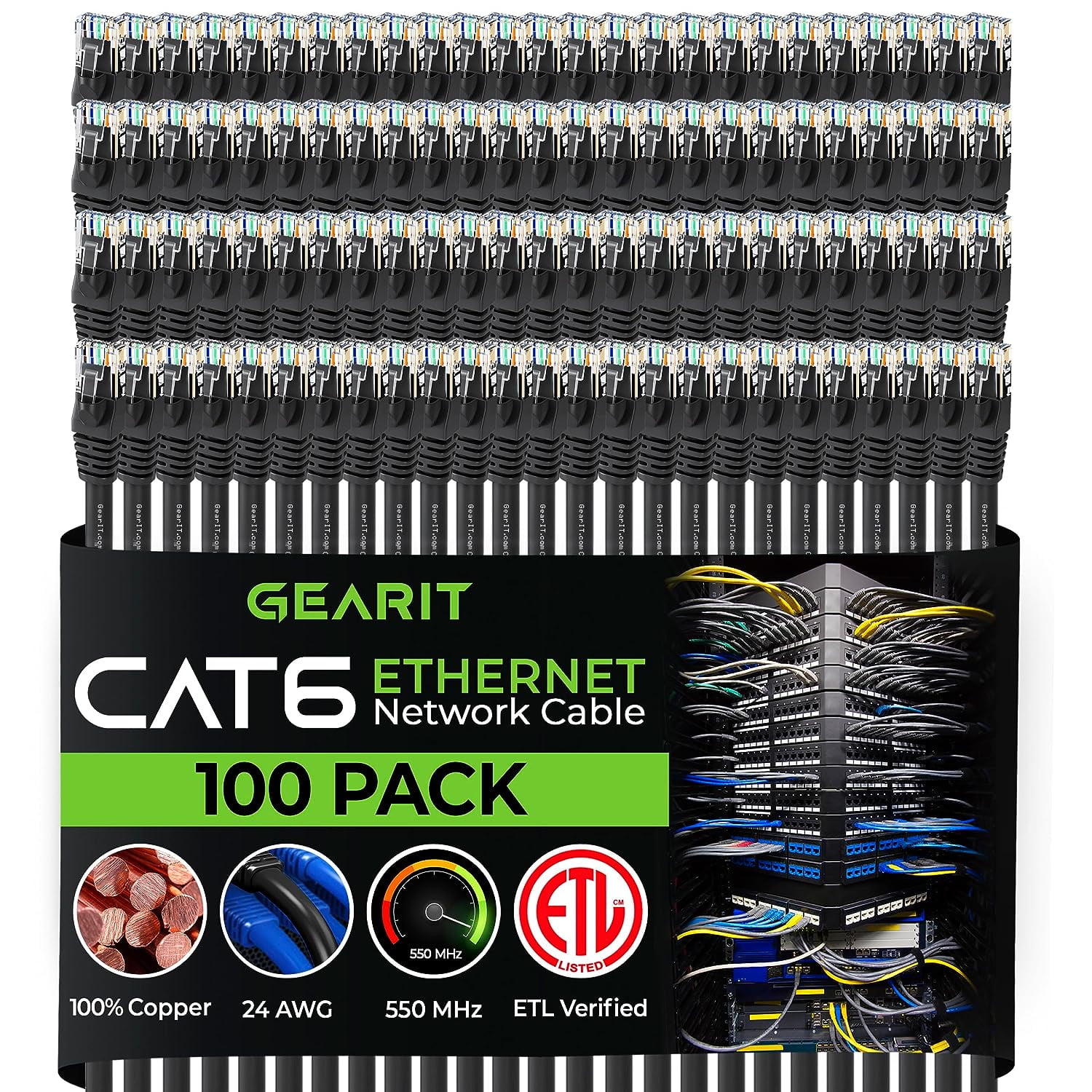 GearIT Pre-Terminated Cat 6 Ethernet Cables for Home & Office Network ...