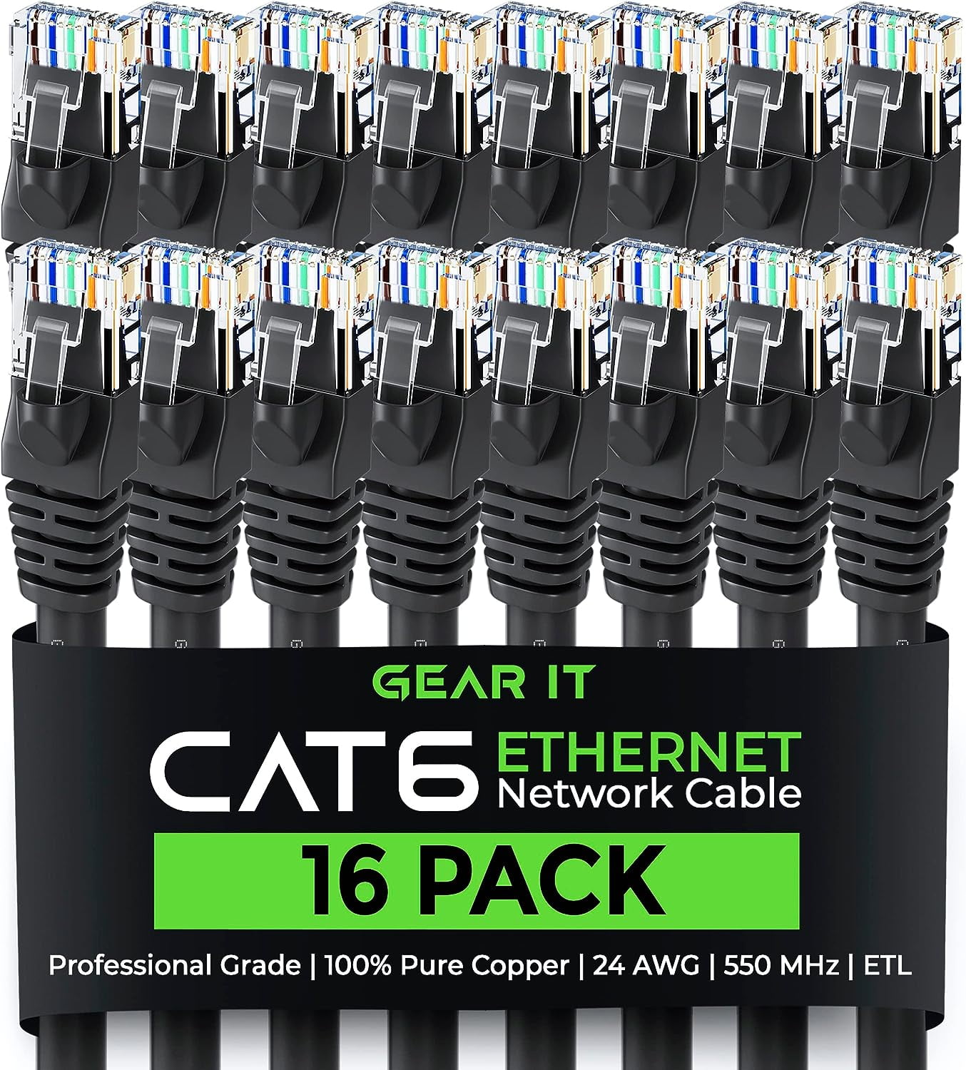 GearIT Pre-Terminated Cat 6 Ethernet Cables for Home & Office Network ...
