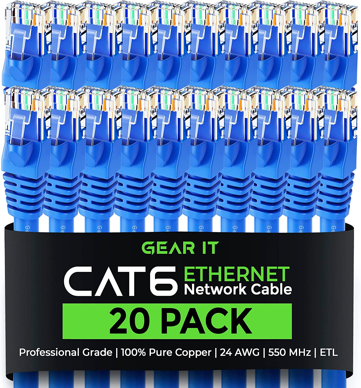 GearIT Pre-Terminated Cat 6 Ethernet Cables for Home & Office Network ...